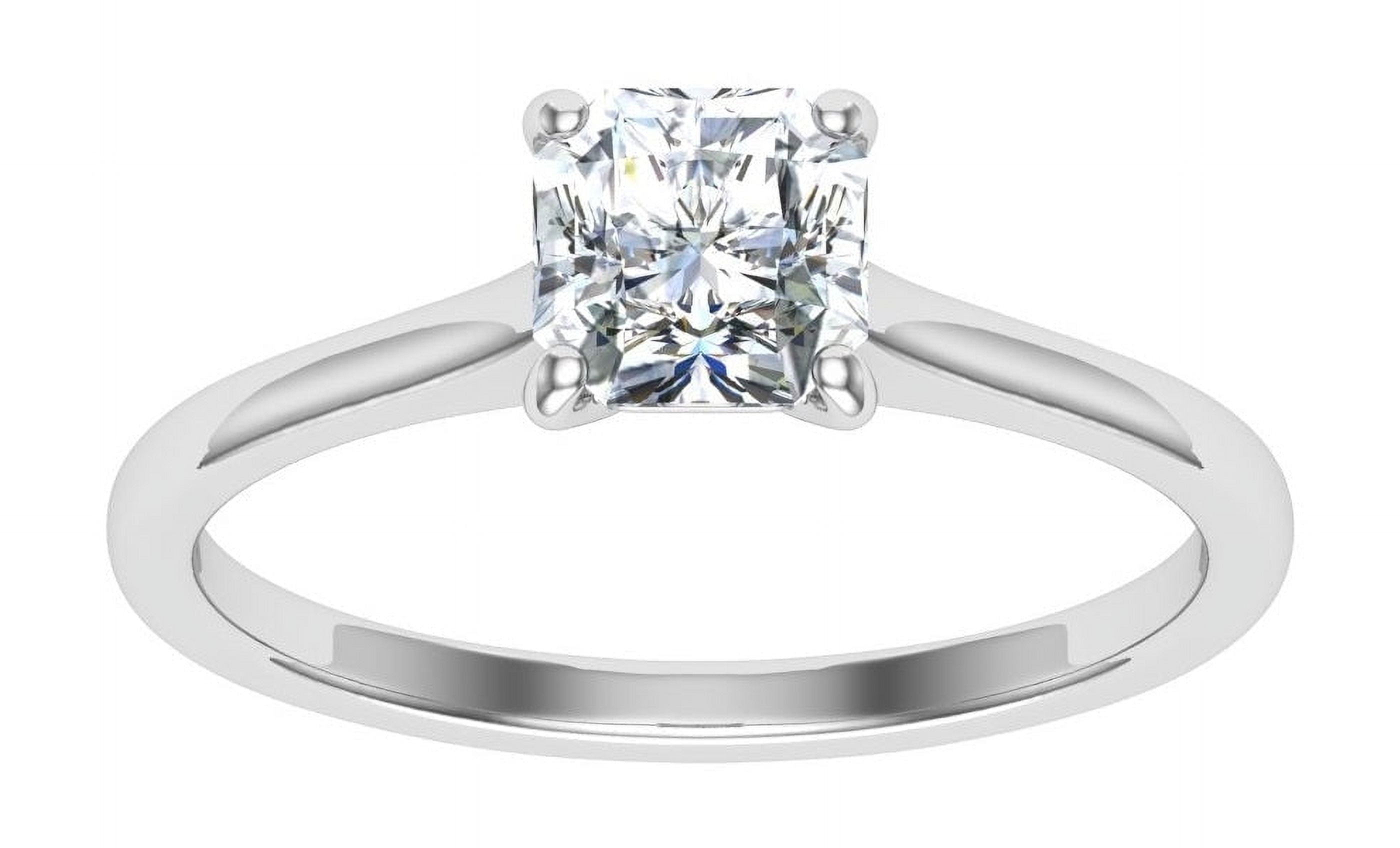 Veda Jewel 1.58 Ct Solitaire Cushion Cut Engagement Ring - Simulated Dimaond Rings - 14K White ...