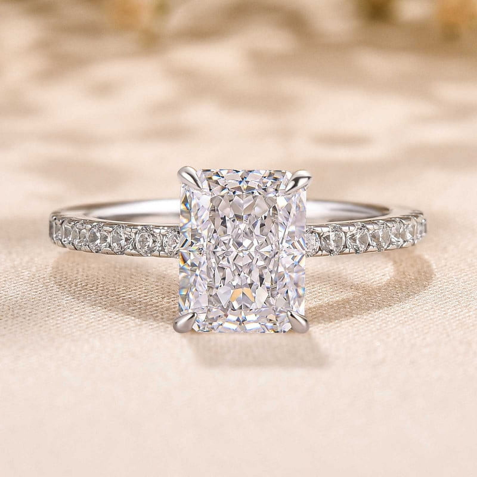 Veda Jewel 1.7 Ct Radiant Cut Lab Created Diamond Engagement Ring - 14K ...