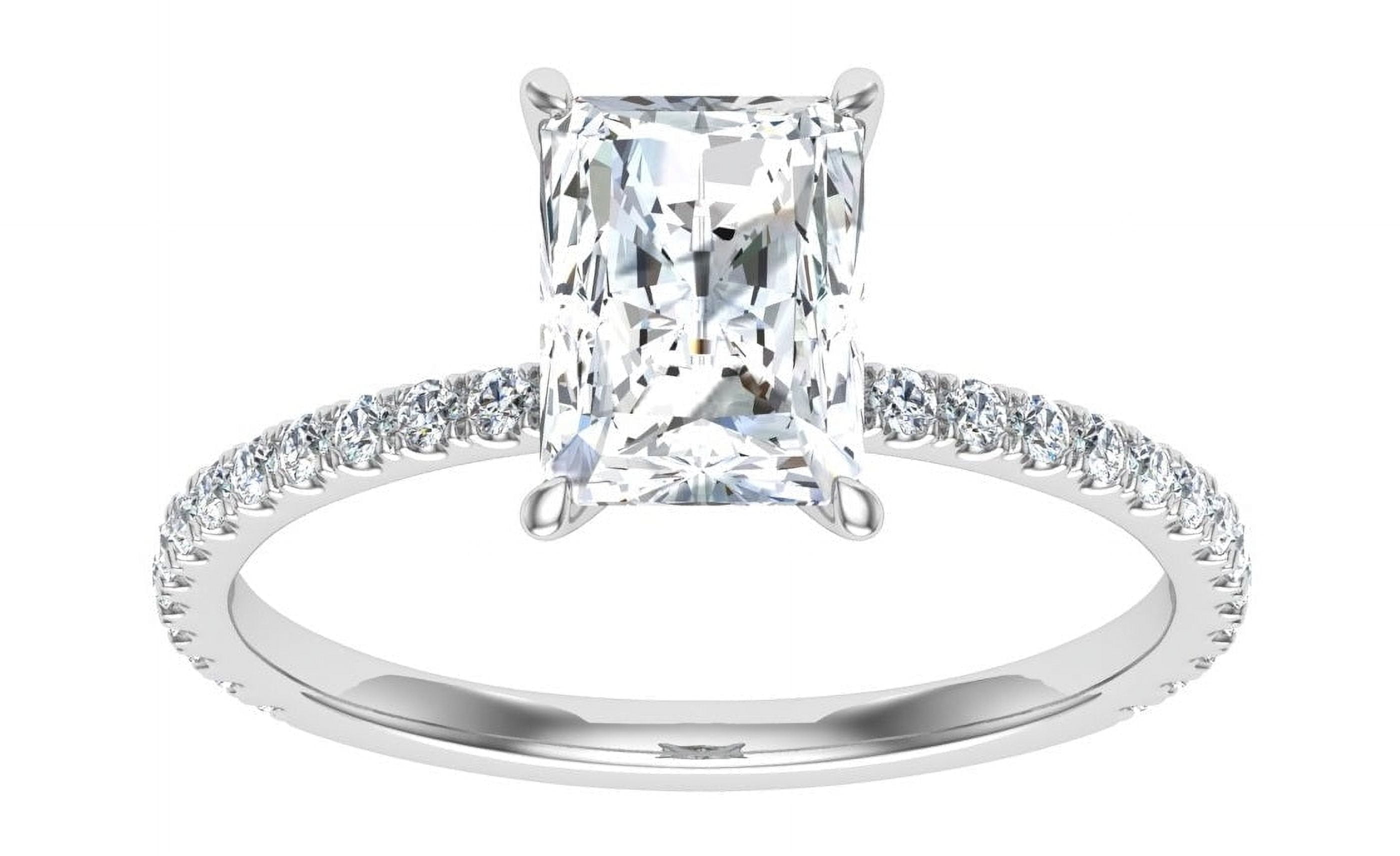 Veda Jewel 1.76 Ct Radiant Cut Simulated Dimaond Ring - 14K White Gold ...