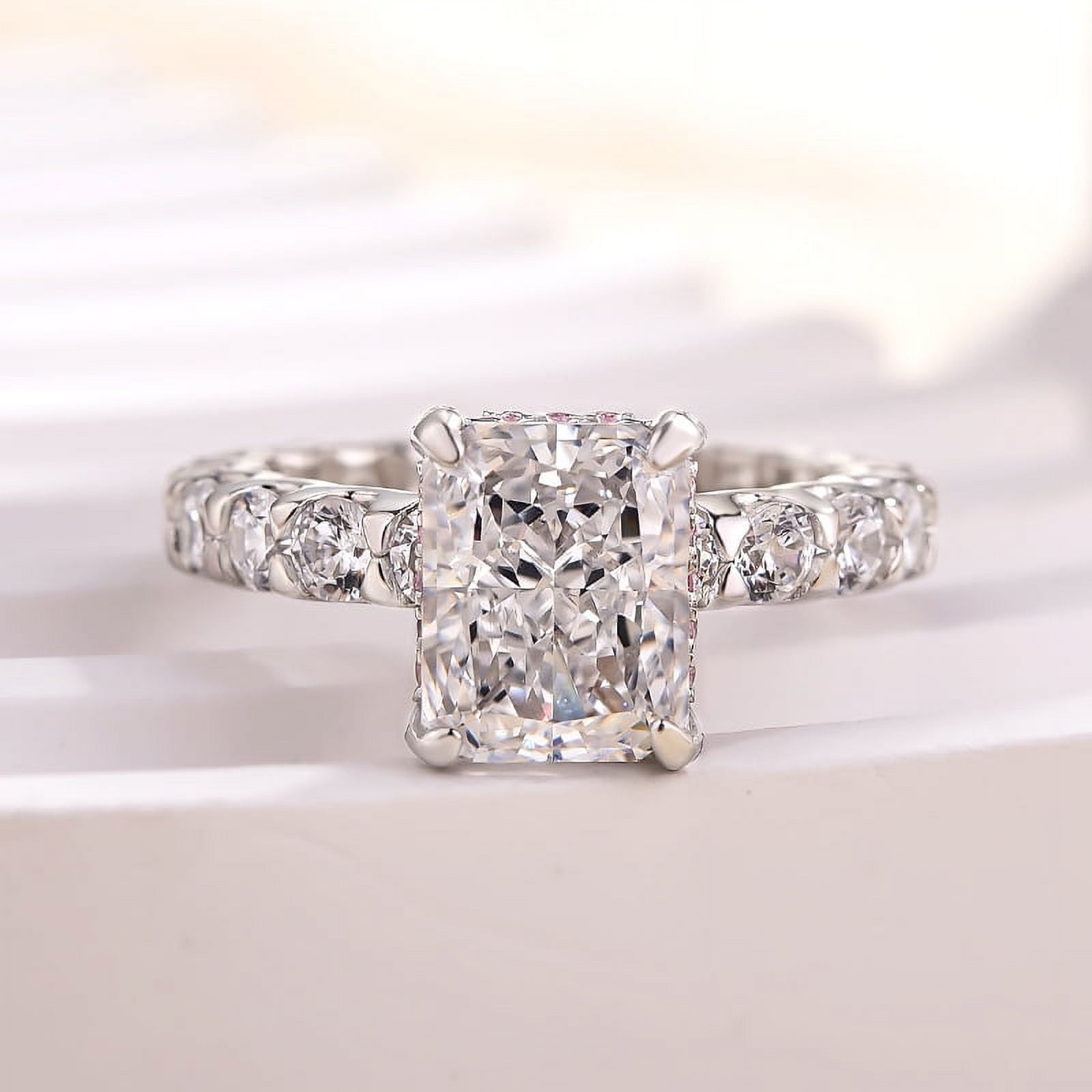 Veda Jewel 1.8 Ct Lab Created Radiant Cut Diamond Rings - 14K White ...