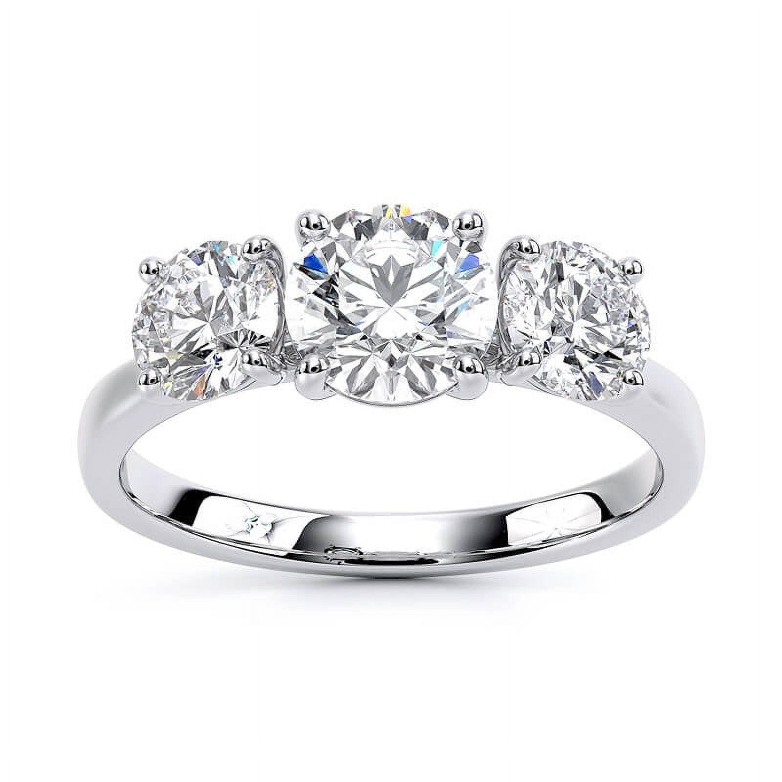 Veda Jewel 1.86 Ct Round Brilliant 3 Stone Trilogy Ring for Women ...