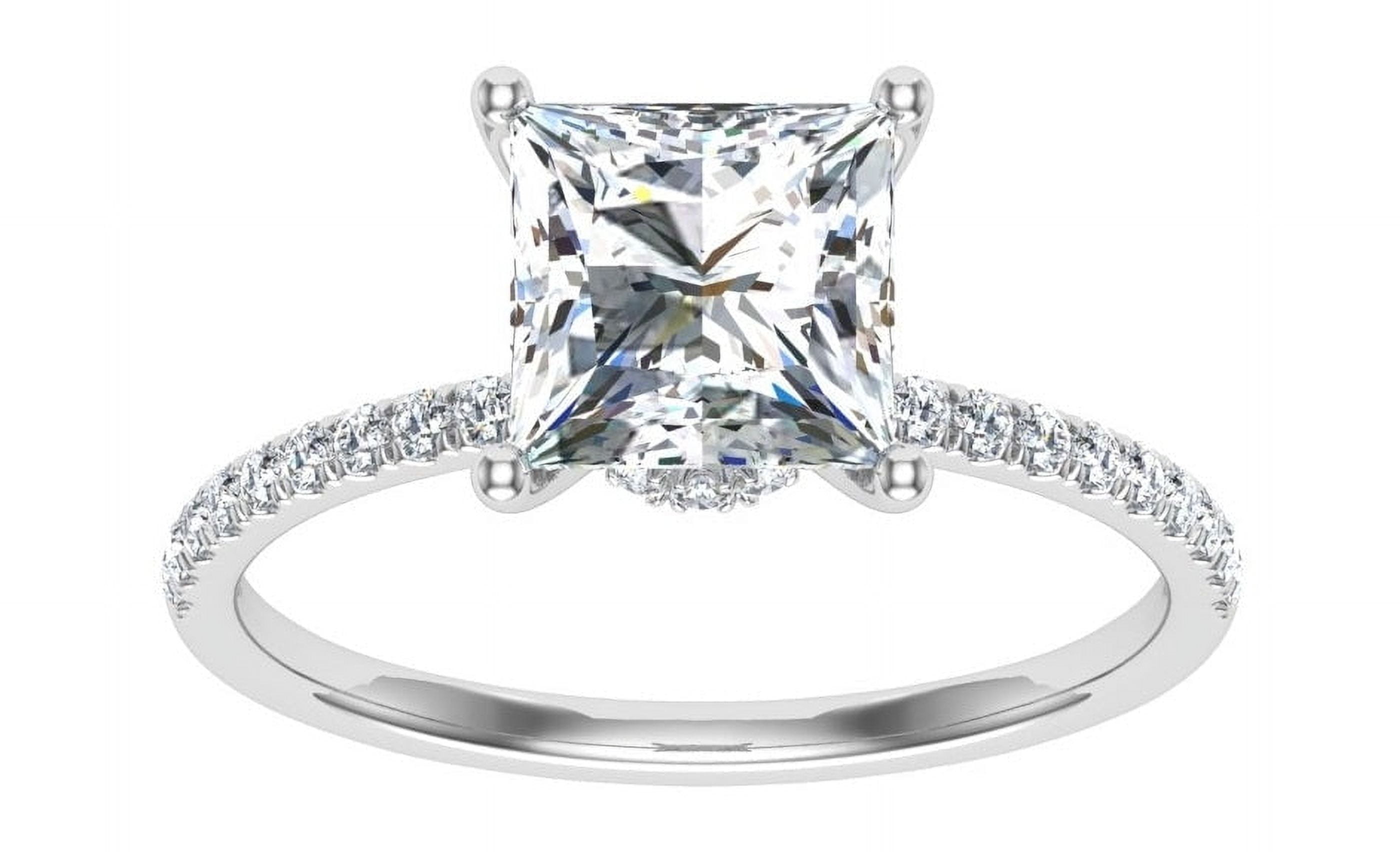 Veda Jewel 14K White Gold Plated 1.58 Ct Simulated Diamond Ring - Hidden Halo Engagement Wedding ...