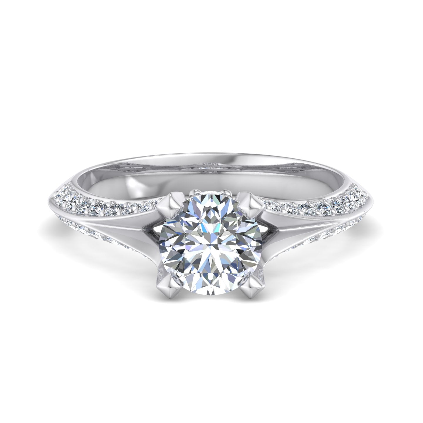 Veda Jewel 14K White Gold Plated 1.76 Ct Round Cut Simulated Split ...