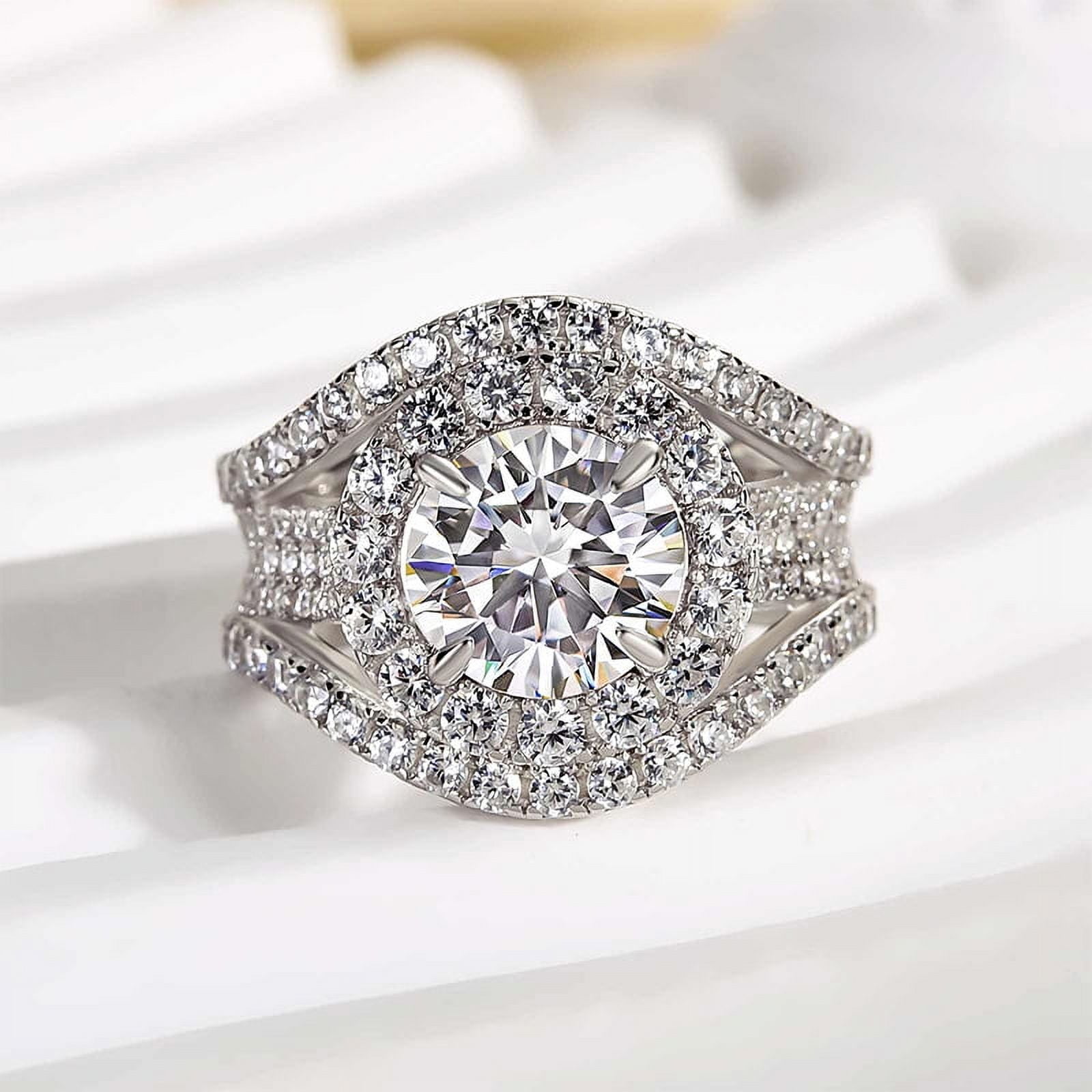 Veda Jewel 14K White Gold Plated 1.8 Ct Radiant Cut Lab-Created Diamond ...