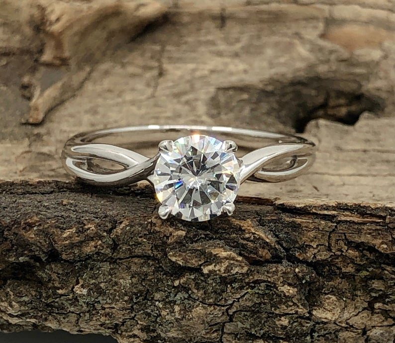 Veda Jewel 14K White Gold Plated 2.1 Ct Round Cut Diamond Wedding Ring ...