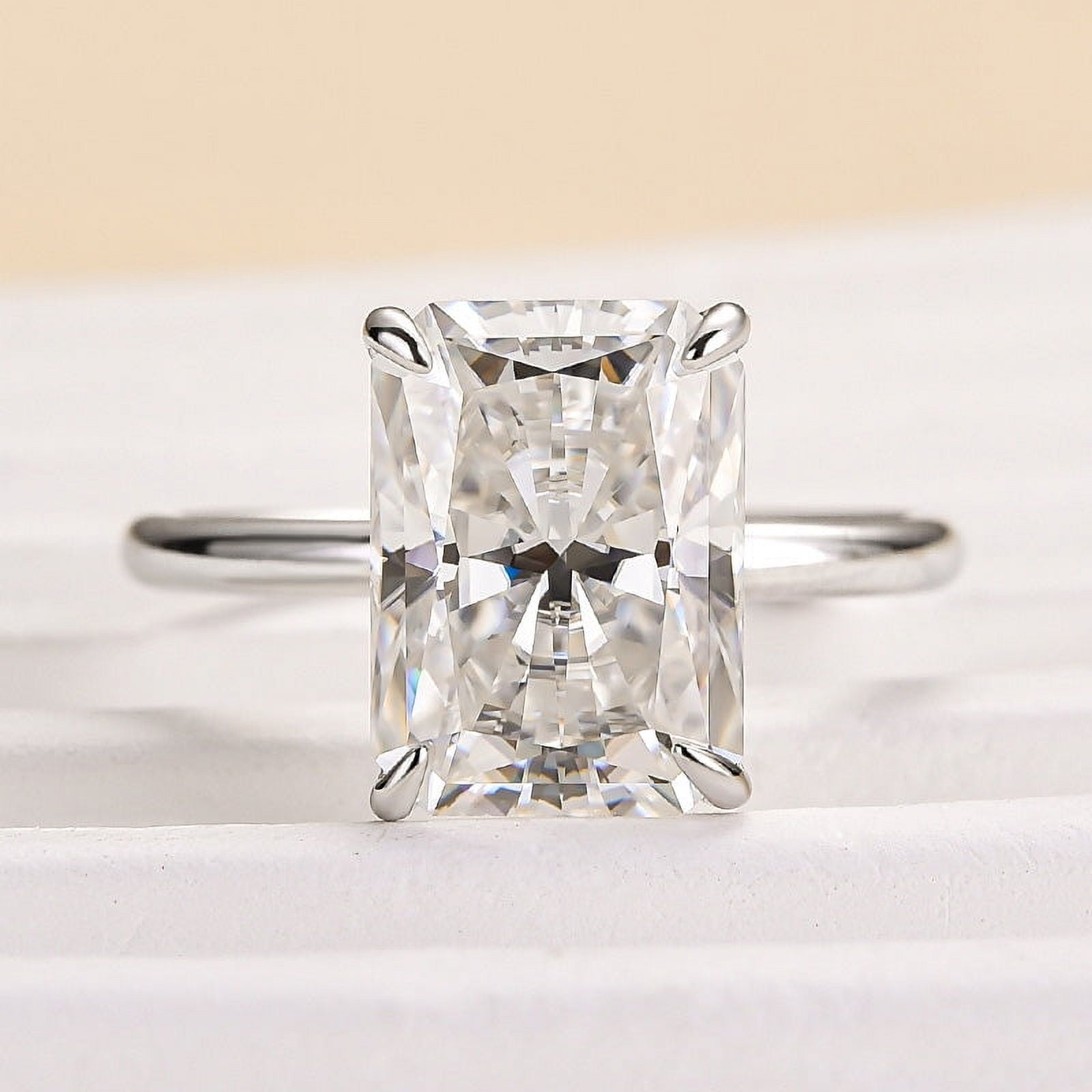 Veda Jewel 14K White Gold Plated 2.4 Ct Emerald Cut Diamond Wedding ...