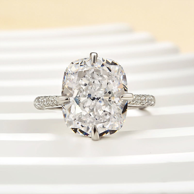 Veda Jewel 14K White Gold Plated 2 Ct Cushion Cut Diamond Wedding Ring ...