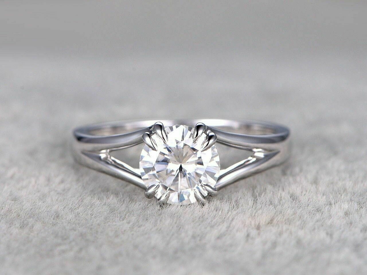 Veda Jewel 14K White Gold Plated 2 Ct Round Cut Diamond Wedding Ring ...