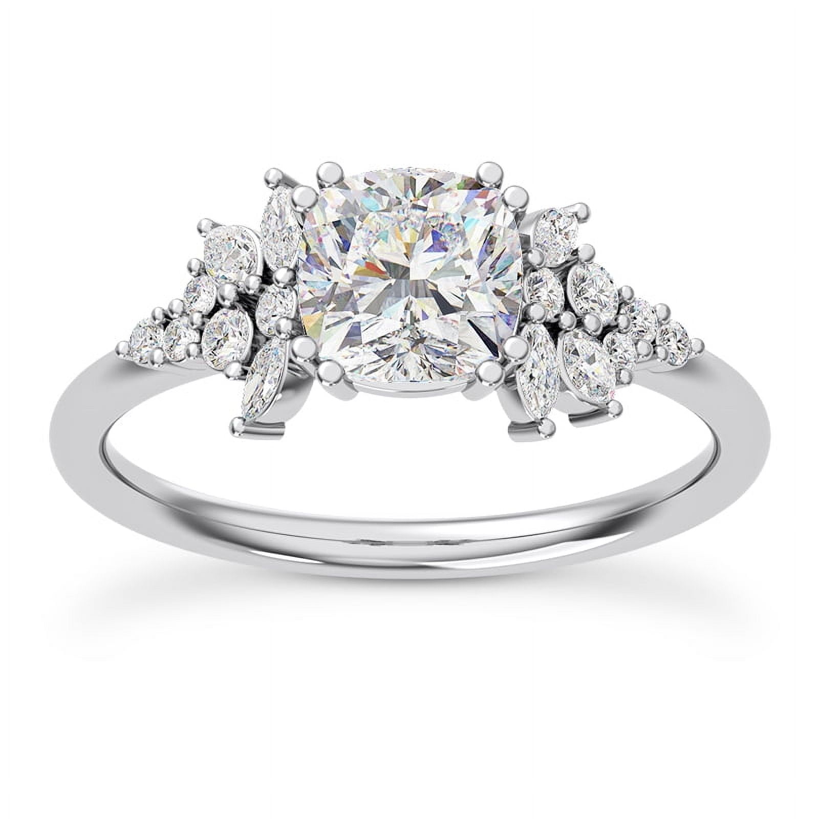 Veda Jewel Graduated Mixed-Shape Solitaire Design Lab-Created Ring for ...