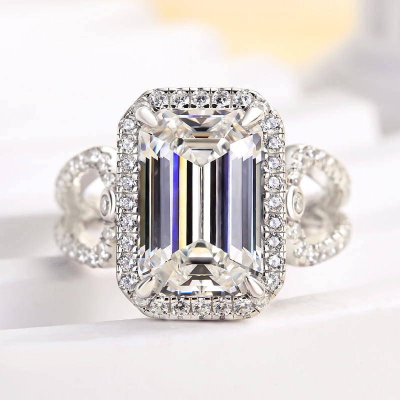 Veda Jewel Lab Created Diamond Wedding Ring – 14K White Gold Plated 2 ...