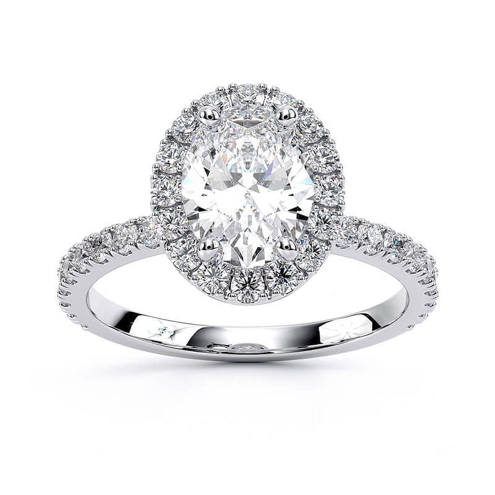 Veda Jewelry 1.06 Ct Oval Cut Double Halo Engagement Ring - Moissanite ...