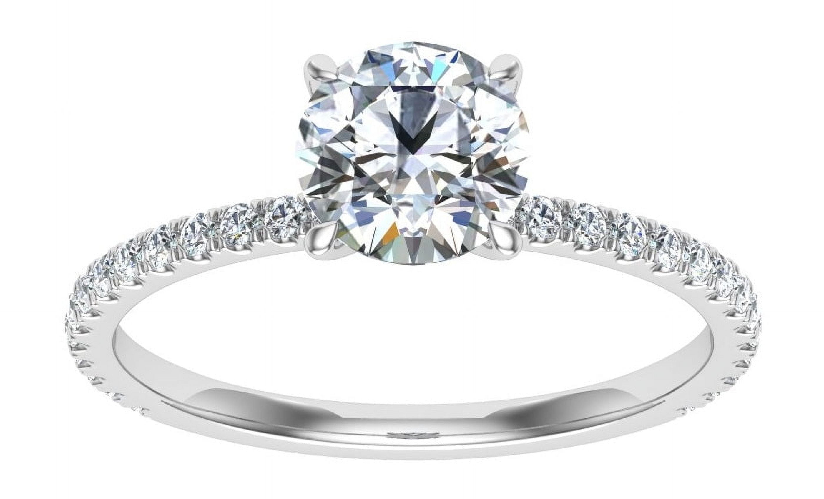 Veda Jewelry 1.39 Ct Round Cut Engagement Ring - Moissanite - 14K White ...