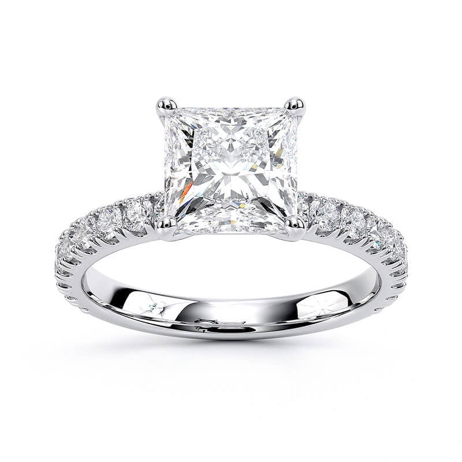 Veda Jewelry 1.76 Ct Princess Cut Moissanite Ring - Classic Solitaire ...