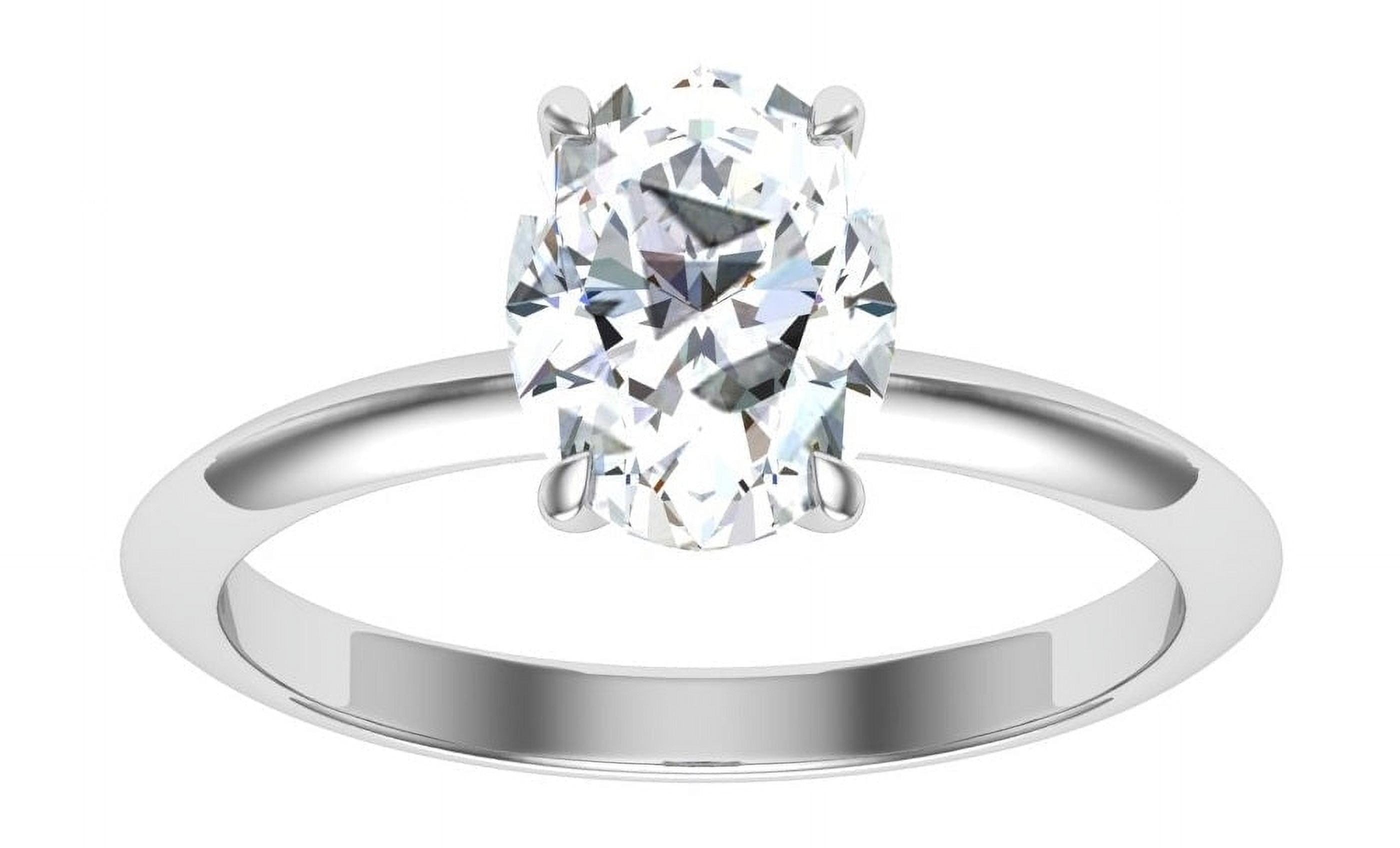 Veda Jewelry 1.86 Ct Oval Cut Moissanite Ring - 14K White Gold Plated ...