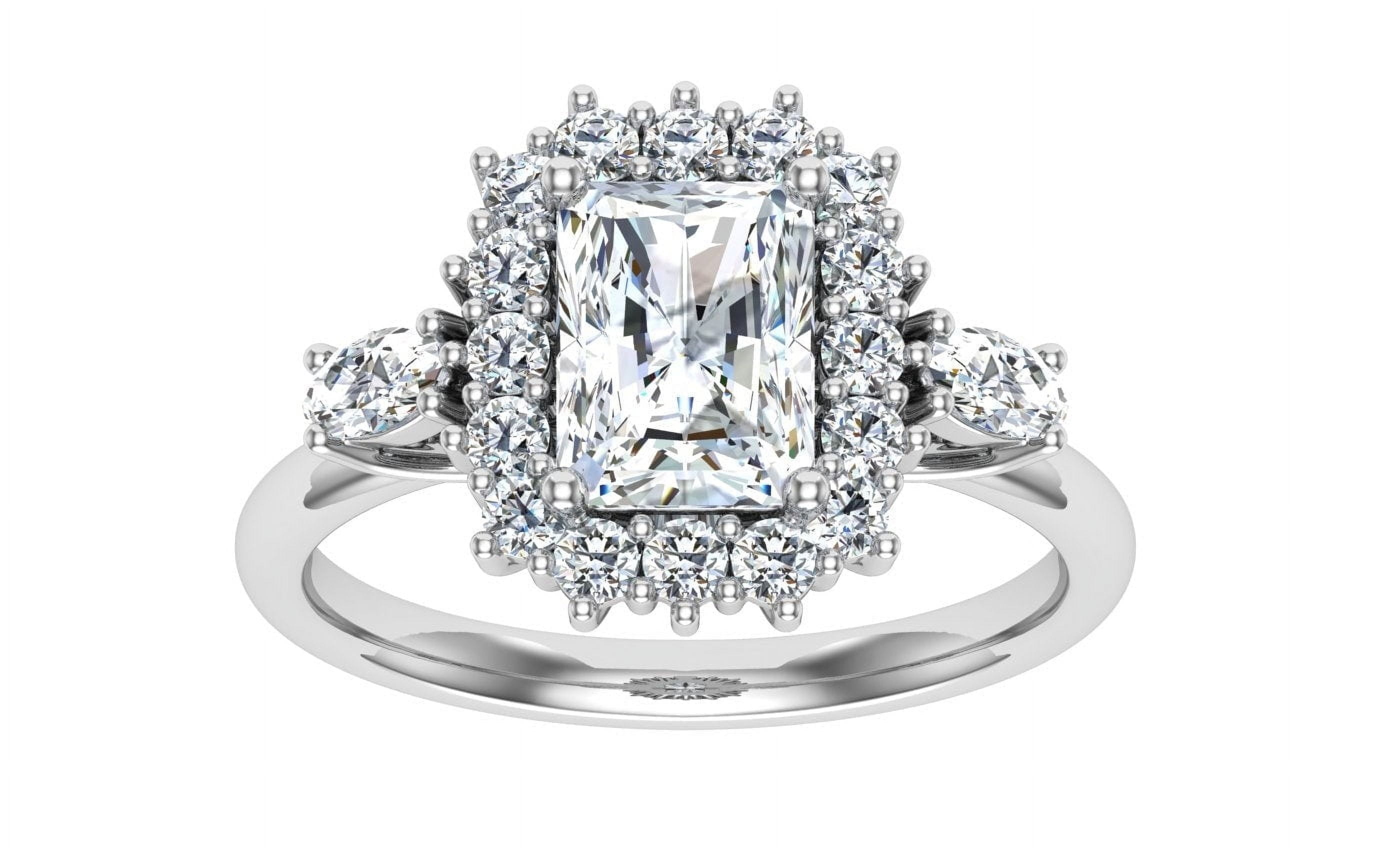 Veda Jewelry 1.86 Ct Radiant Cut Moissanite Engagement Ring - 14K White ...