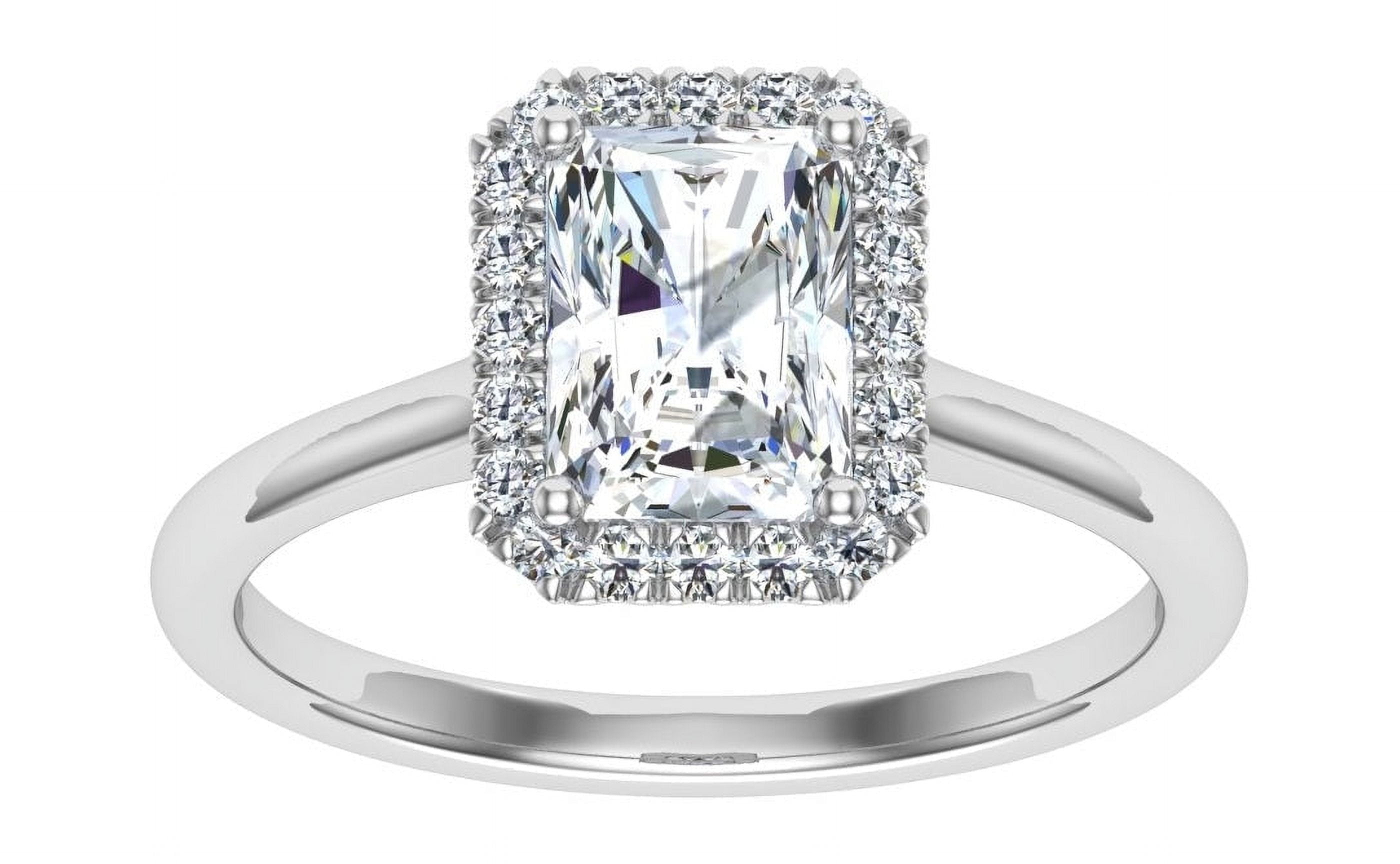 Veda Jewelry 1.86 Ct Radiant Cut Moissanite Ring - 14K White Gold ...