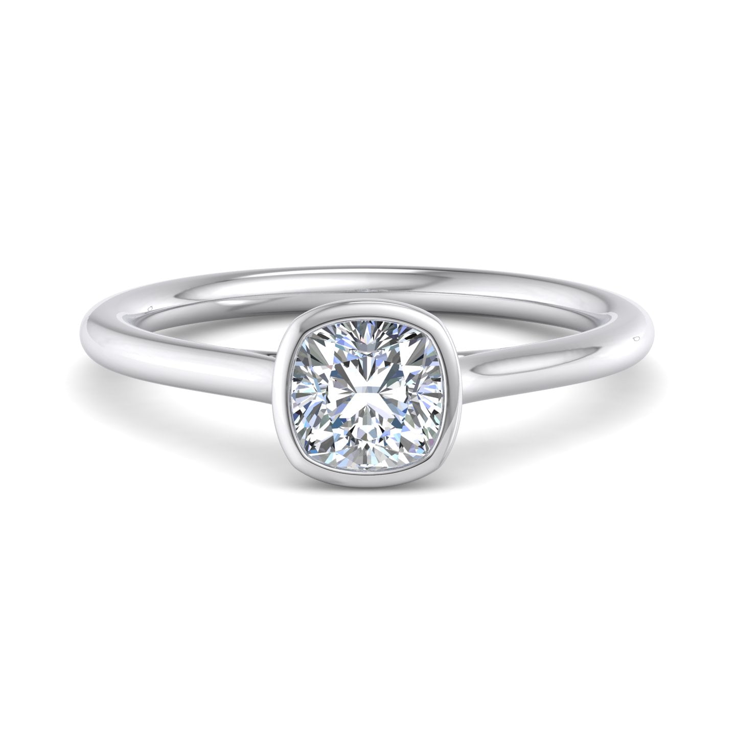 Veda Jewelry 14K White Gold Plated 1.39 Ct Cushion Cut Moissanite Ring ...