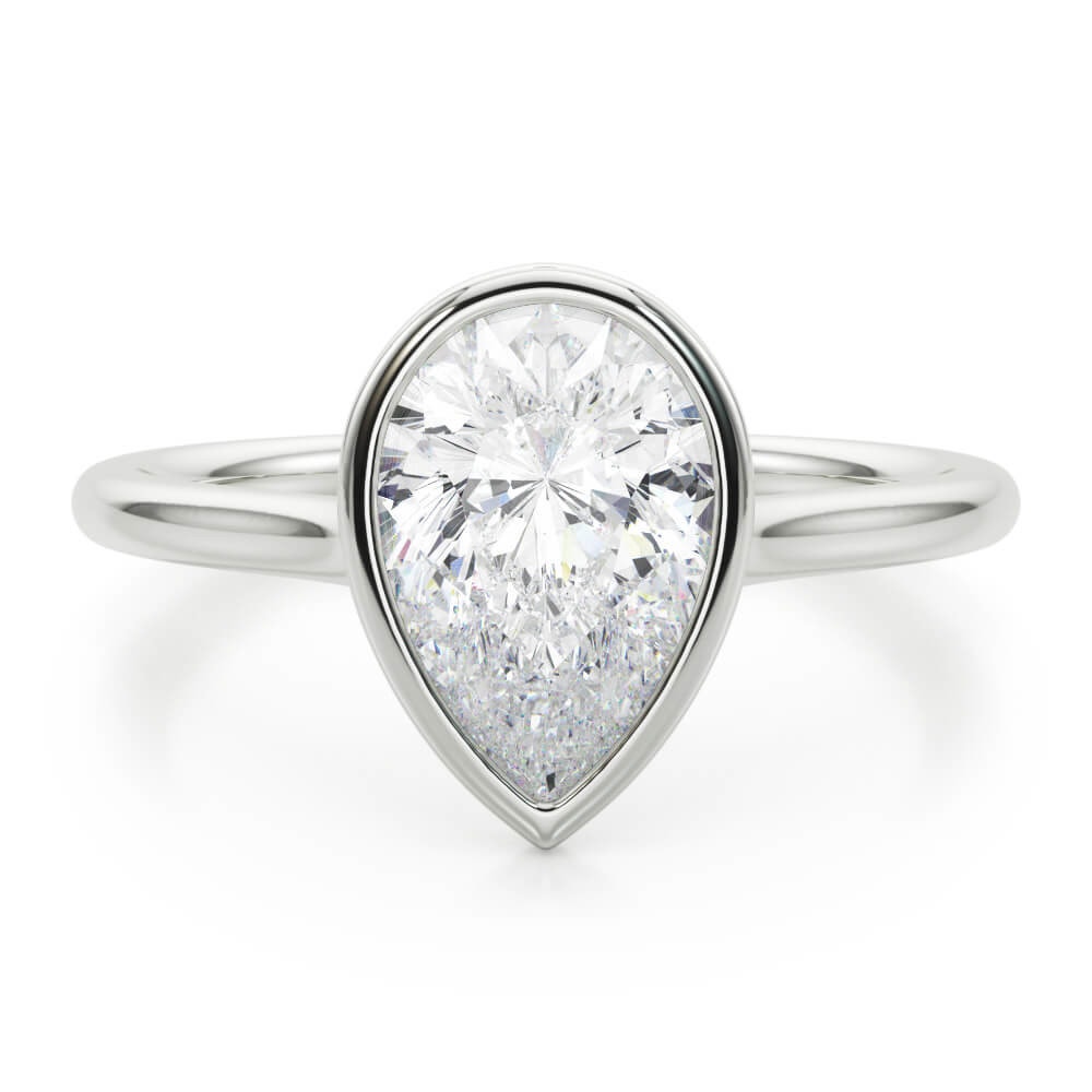 Veda Jewelry 14K White Gold Plated 1.95 Ct Oval Cut Moissanite Halo ...