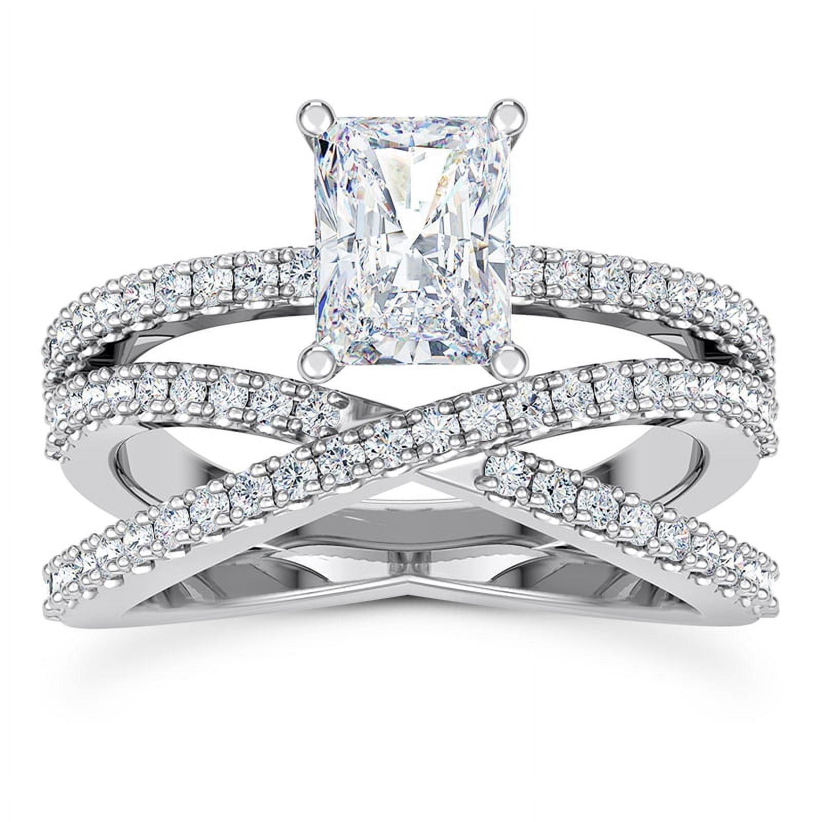 Veda Jewelry 14K White Gold Plated Bridal Jewelry for Women - Radiant ...