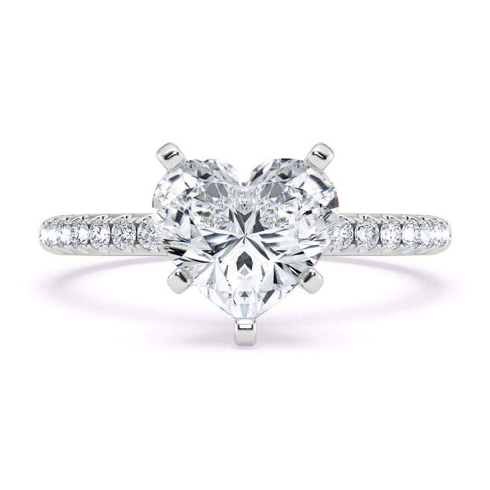 Veda Jewelry 14K White Gold Plated Engagement Ring - 1.76 Ct Heart Cut ...