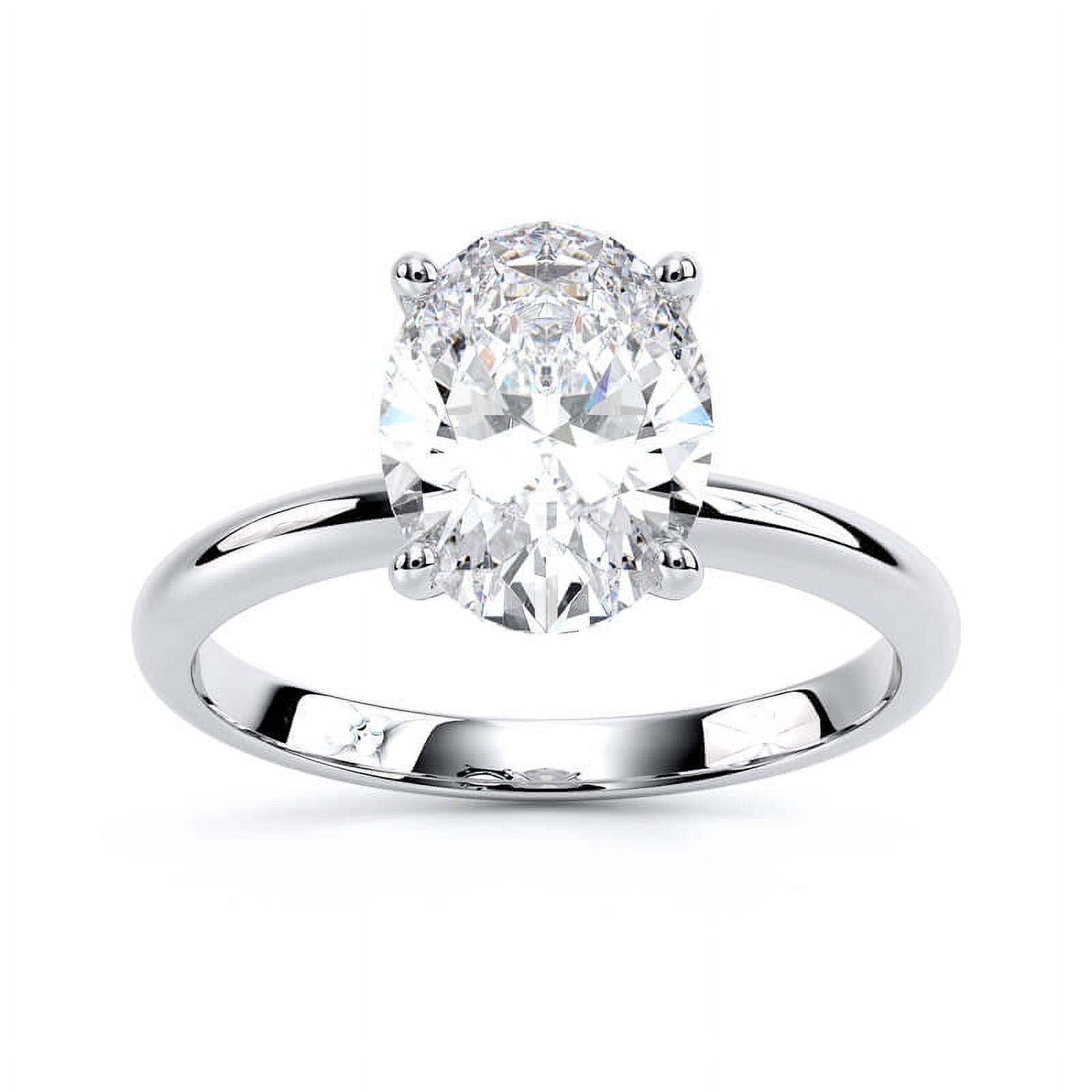 Veda Jewelry 2.04 Ct Oval Cut Moissanite Engagement Ring - 14K White ...