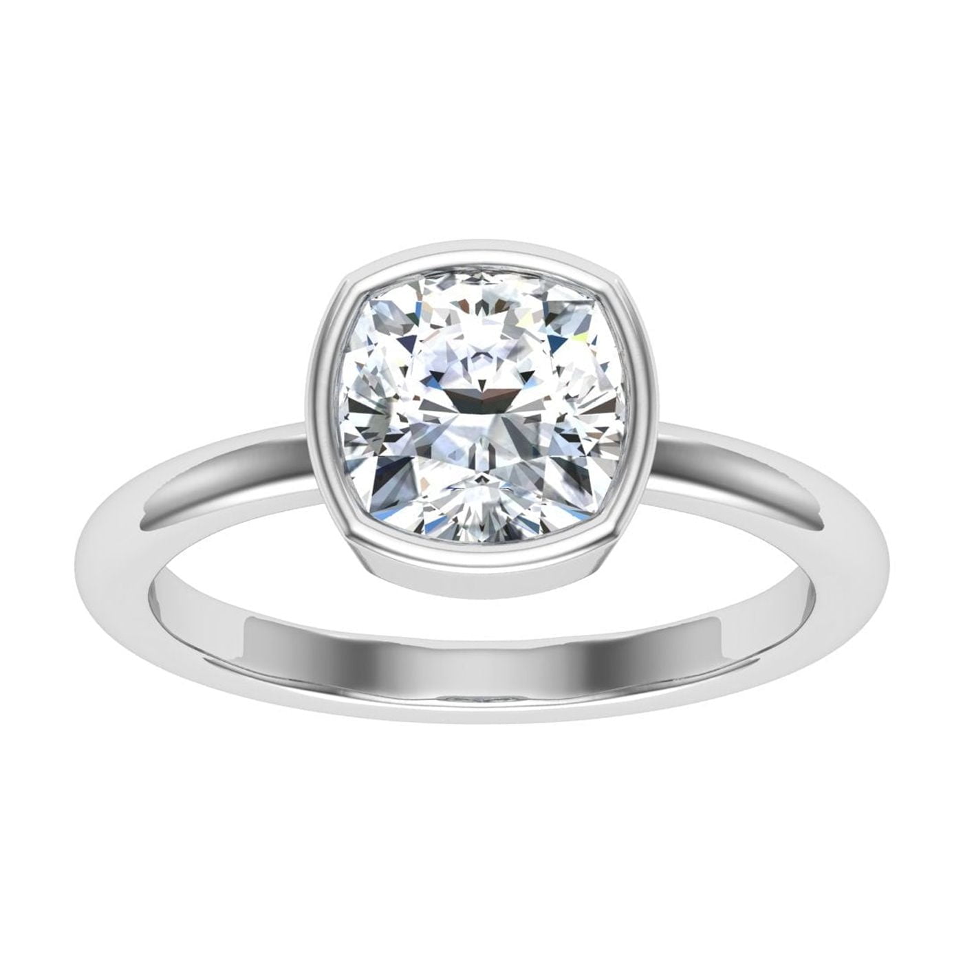 Veda Jewelry Dazzling 1.86 Ct Cushion Cut Moissanite Engagement Wedding ...
