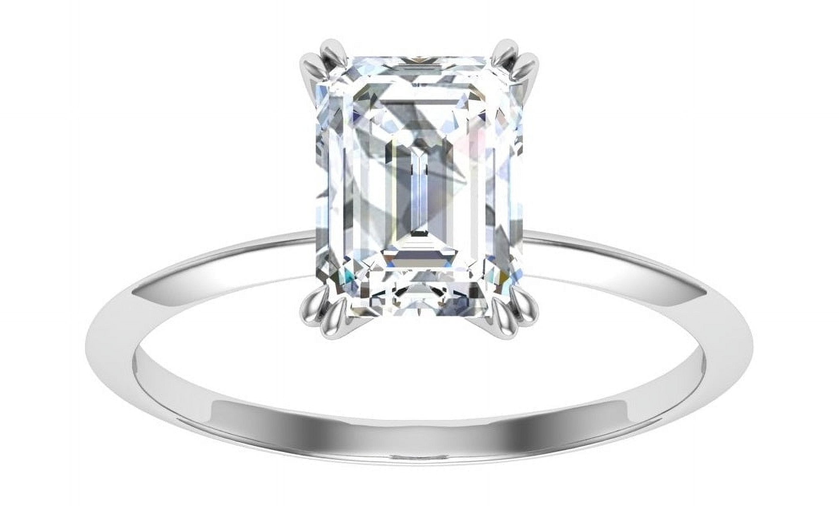Veda Jewelry Emerald Cut 1.86 Ct Moissanite Ring - 14K White Gold ...