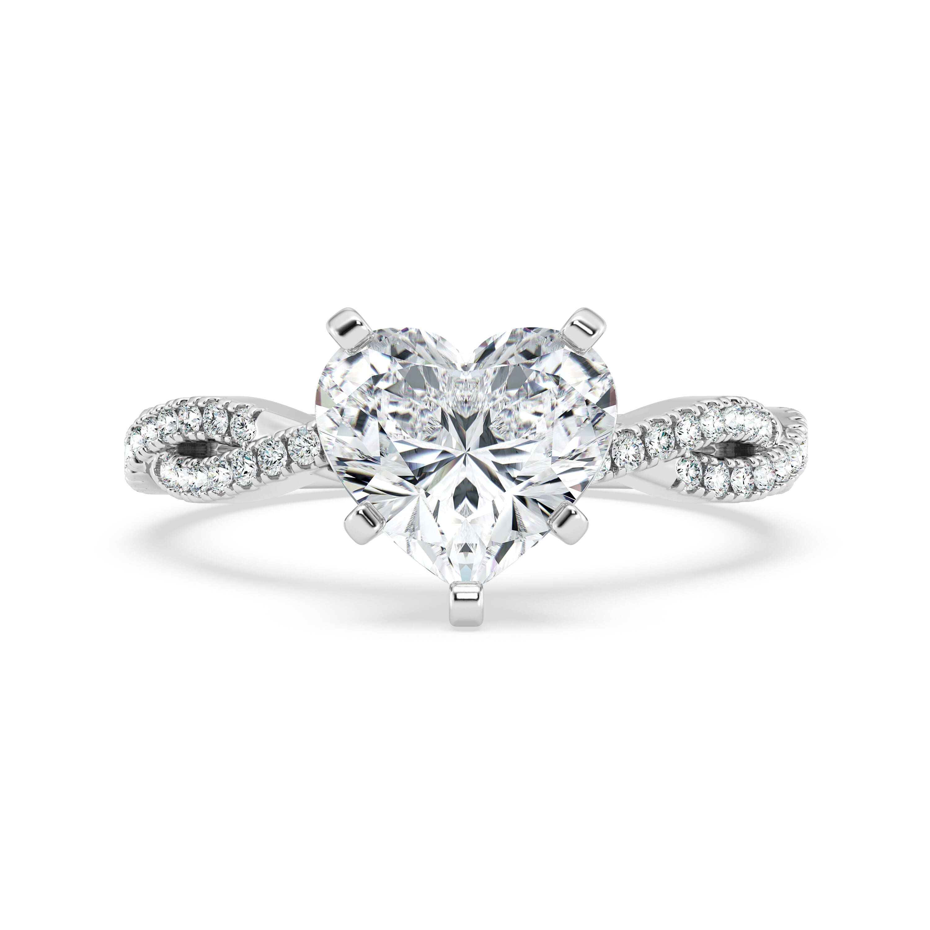 Veda Jewelry Moissanite Engagement Ring 1.58 Ct Heart Cut Solitaire 14K ...
