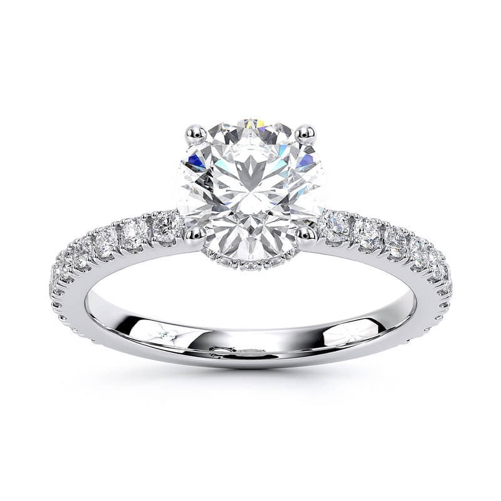 Veda Jewelry Round Cut 1.67 Ct Moissanite Wedding Anniversary Ring ...