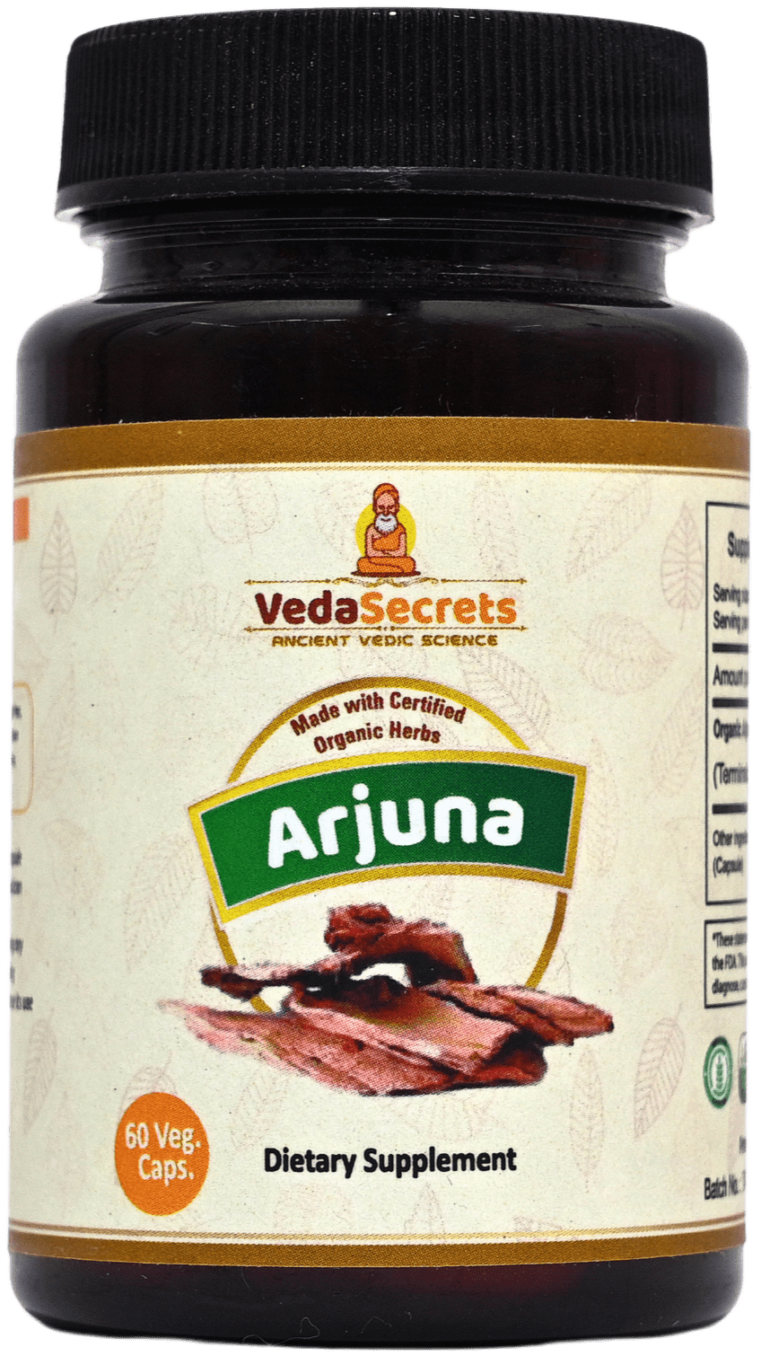 VedaSecrets Arjuna 60 Capsules Count Pure Terminalia Arjuna for Heart ...