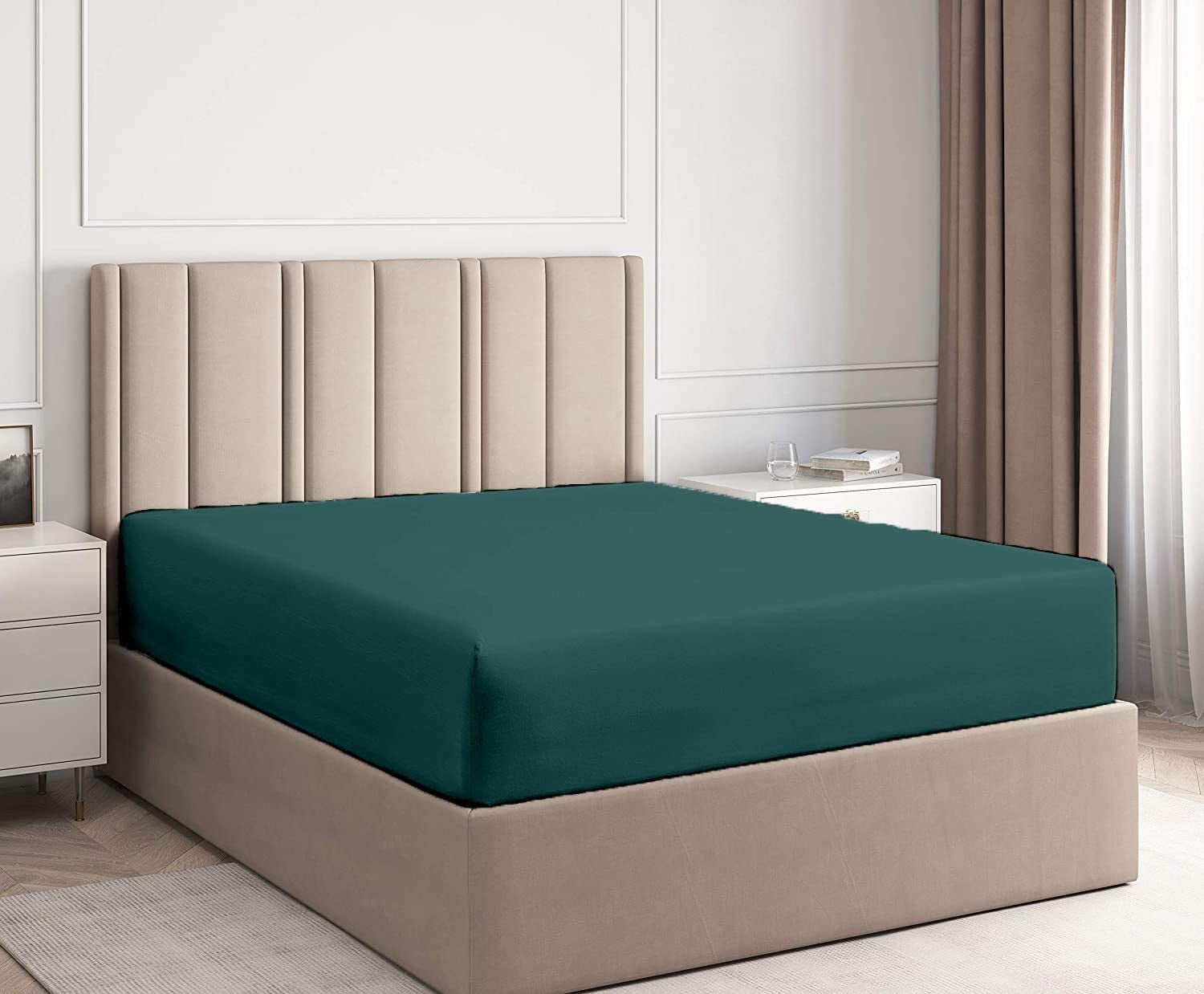 Vedanta Home Collection Fitted Sheet Full 600 Threadcount 100% Natural Cotton Full One Fitted ...