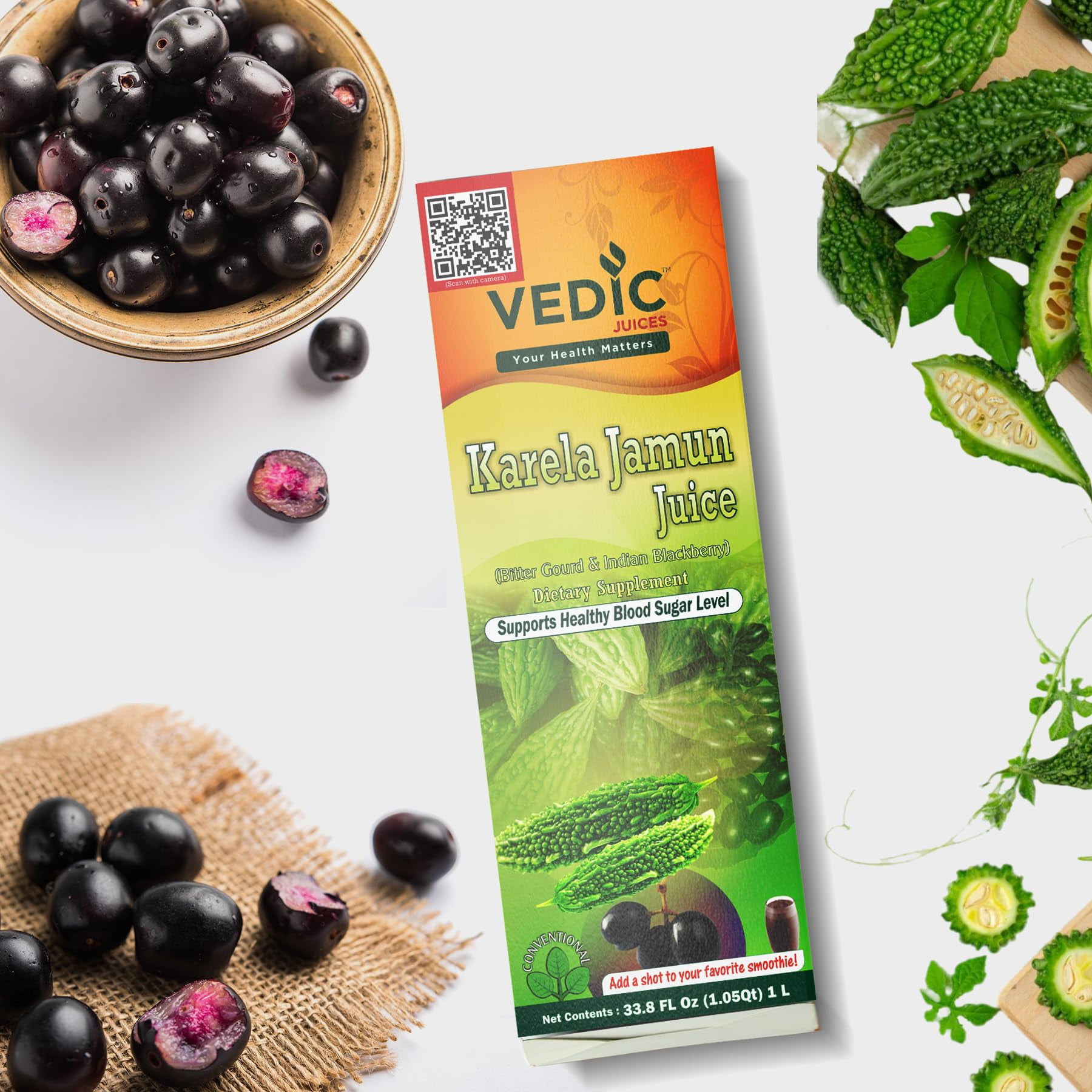 Vedic Karela Jamun Blend Juice 1L - Walmart.com