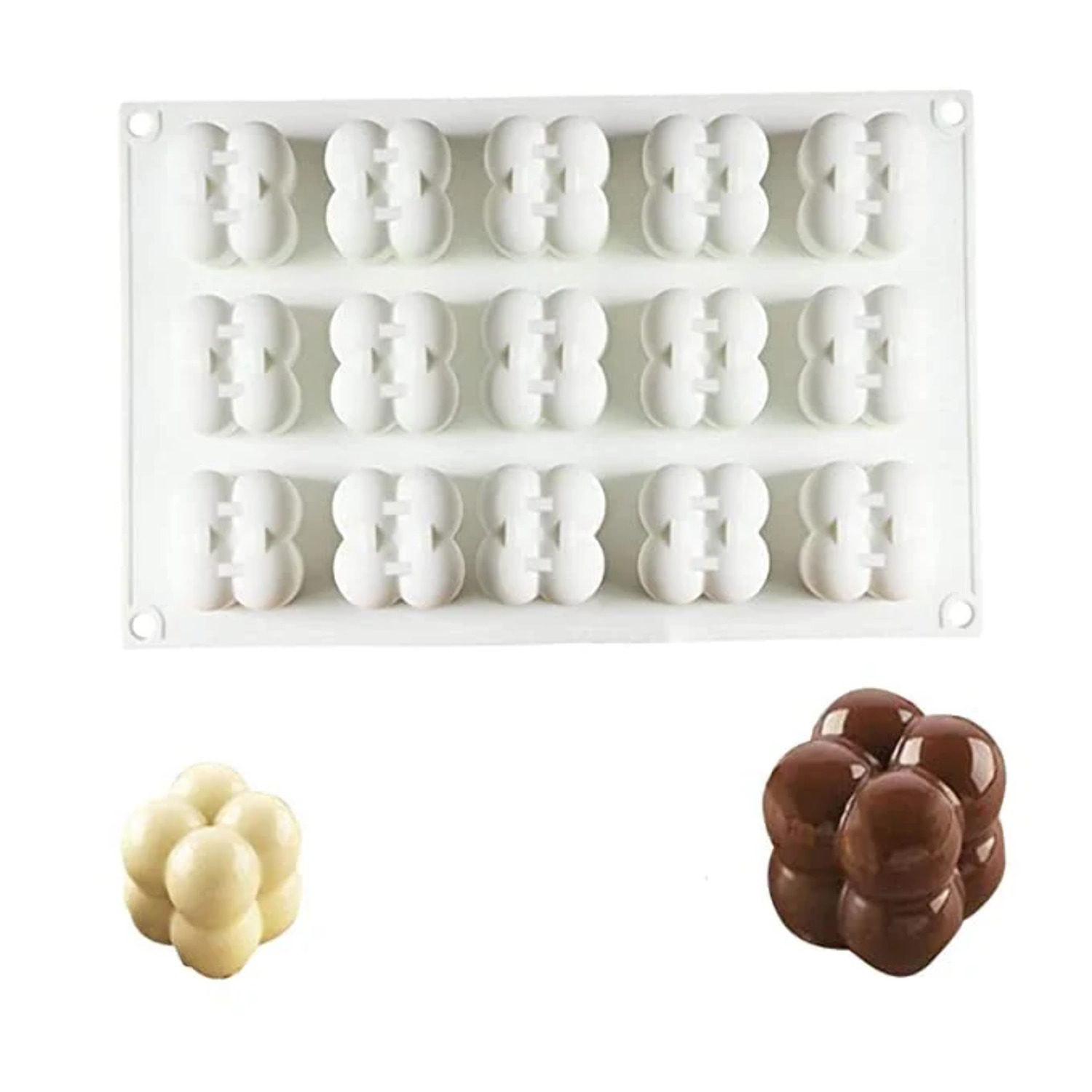 Vedini 15 Cavity 3D Magic Ball Fondant Silicone Molds Bubbles Cube Mold ...