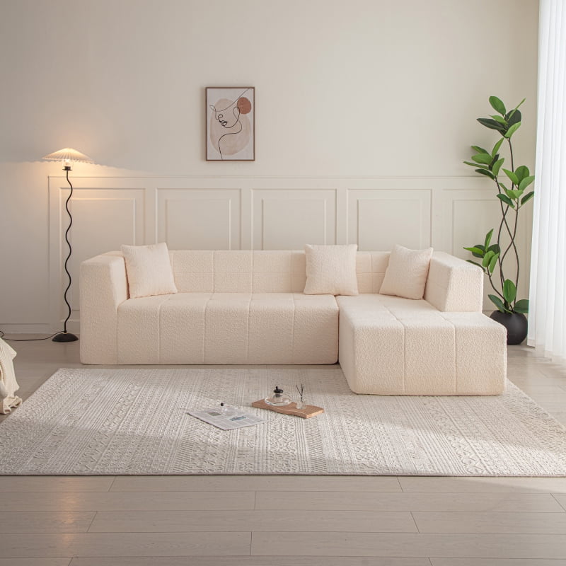 [Vedio provied]105.5" Modular L-Shaped Sectional Floor Couch, Deep Seat ...