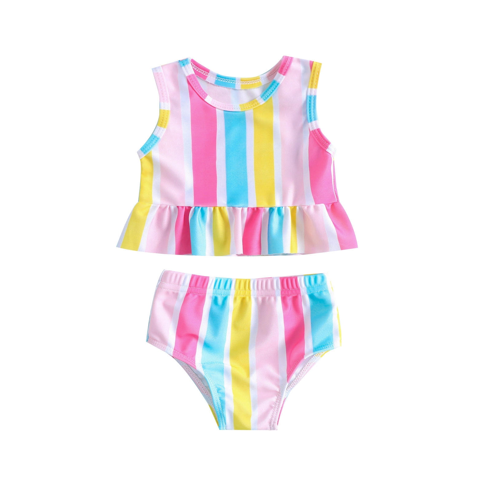 Vedolay Baby And Toddler Girl Tankini 3Pcs Ruffles Bathing Suits Summer ...