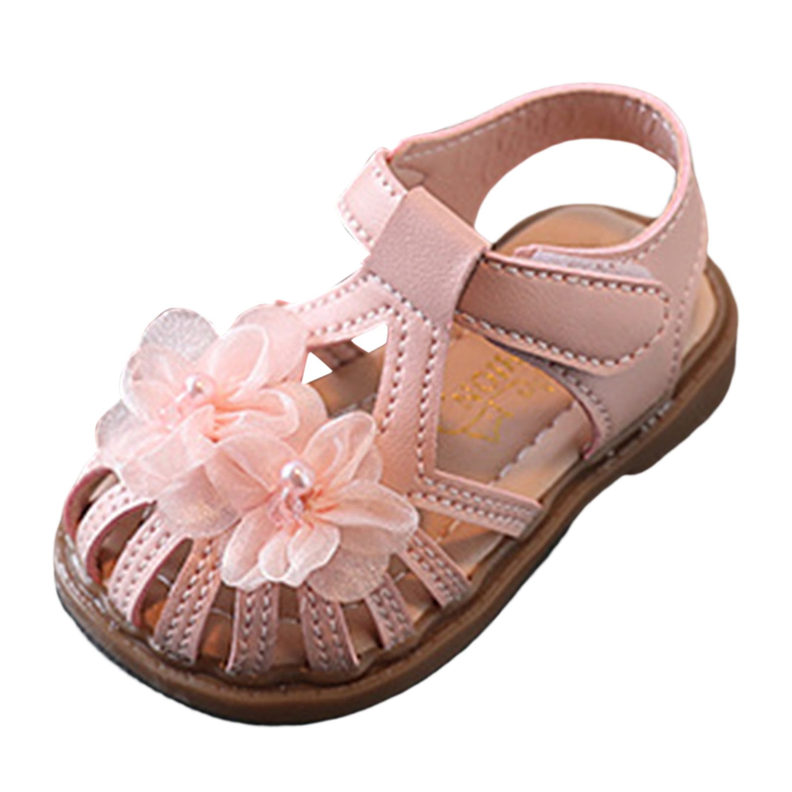 Vedolay Baby Girls Sandals Rubber Sole Outdoor First Walker Toddler Girls Cute Summer Shoes(Pink ...