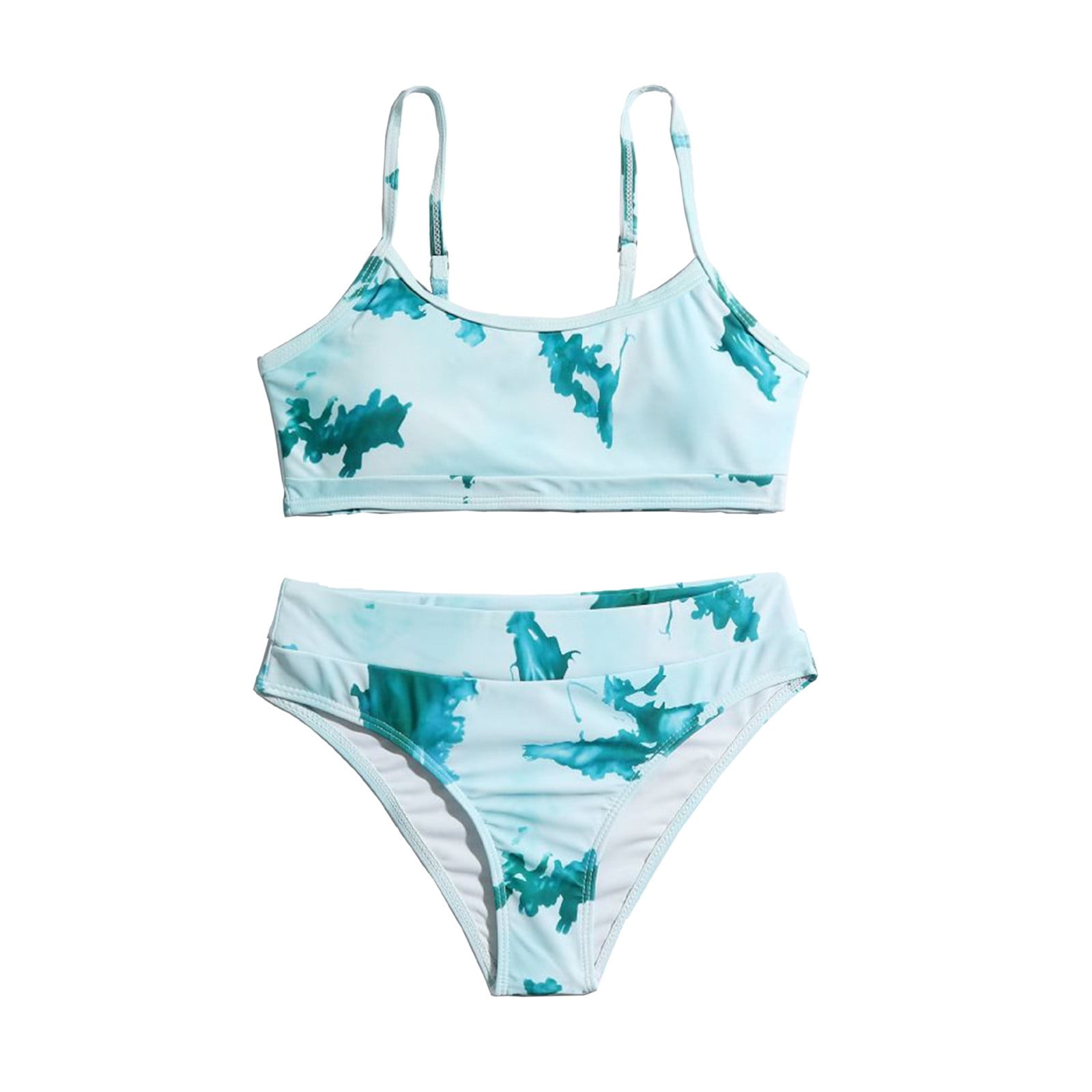 Vedolay Bikini Swimsuit Ruffle Trim 2 Piece Bathing Suit Beachwear,Blue ...