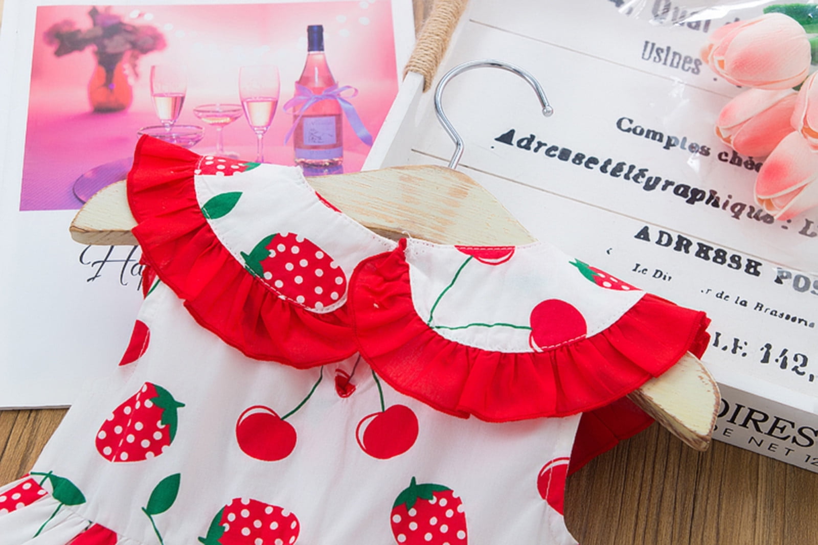 Vedolay Girls Dress Strawberry Print Sleeveless Crew Neck Casual Dress ...