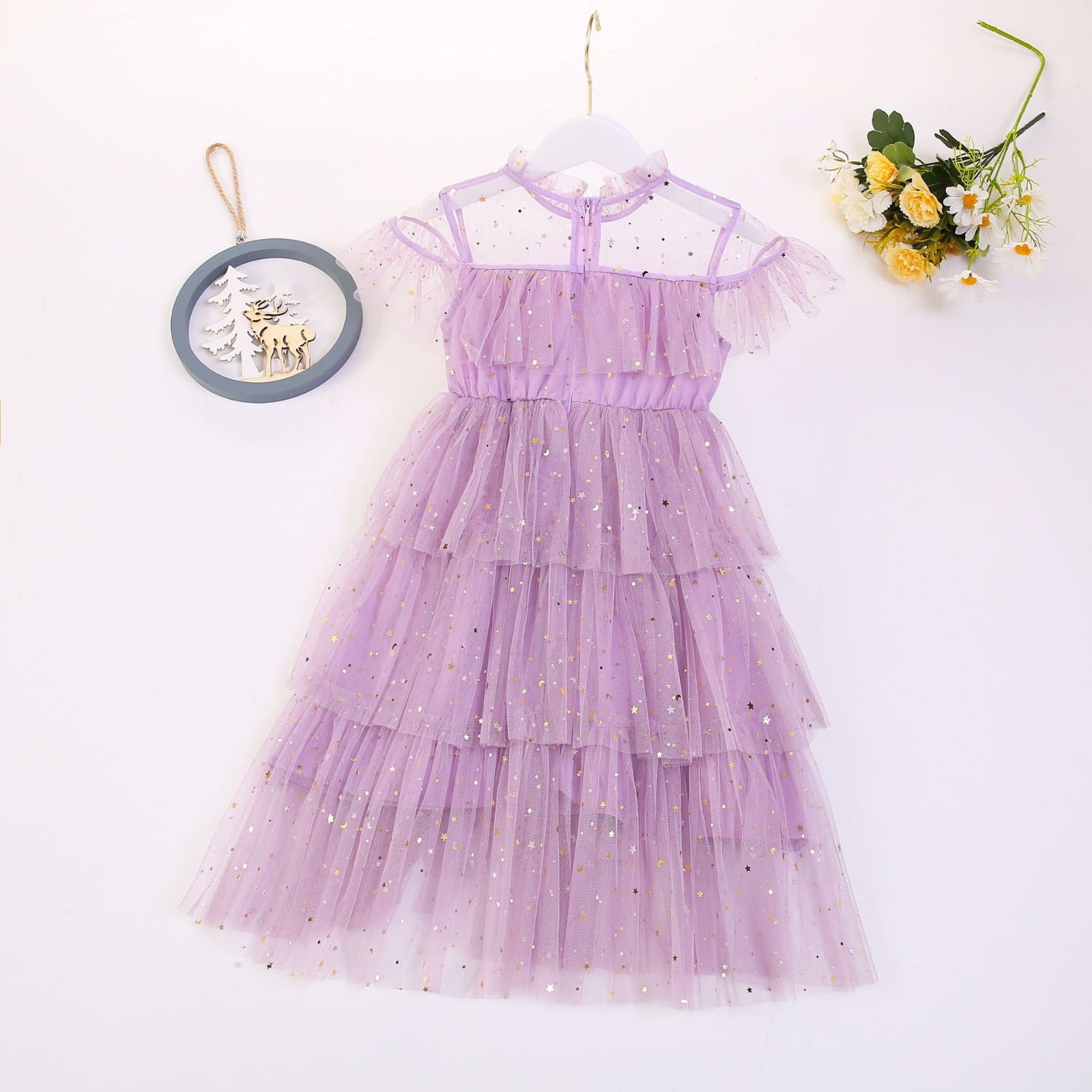 Vedolay Maxi Dress Girls Dress Color Block Contrast Bow Tie Everyday ...