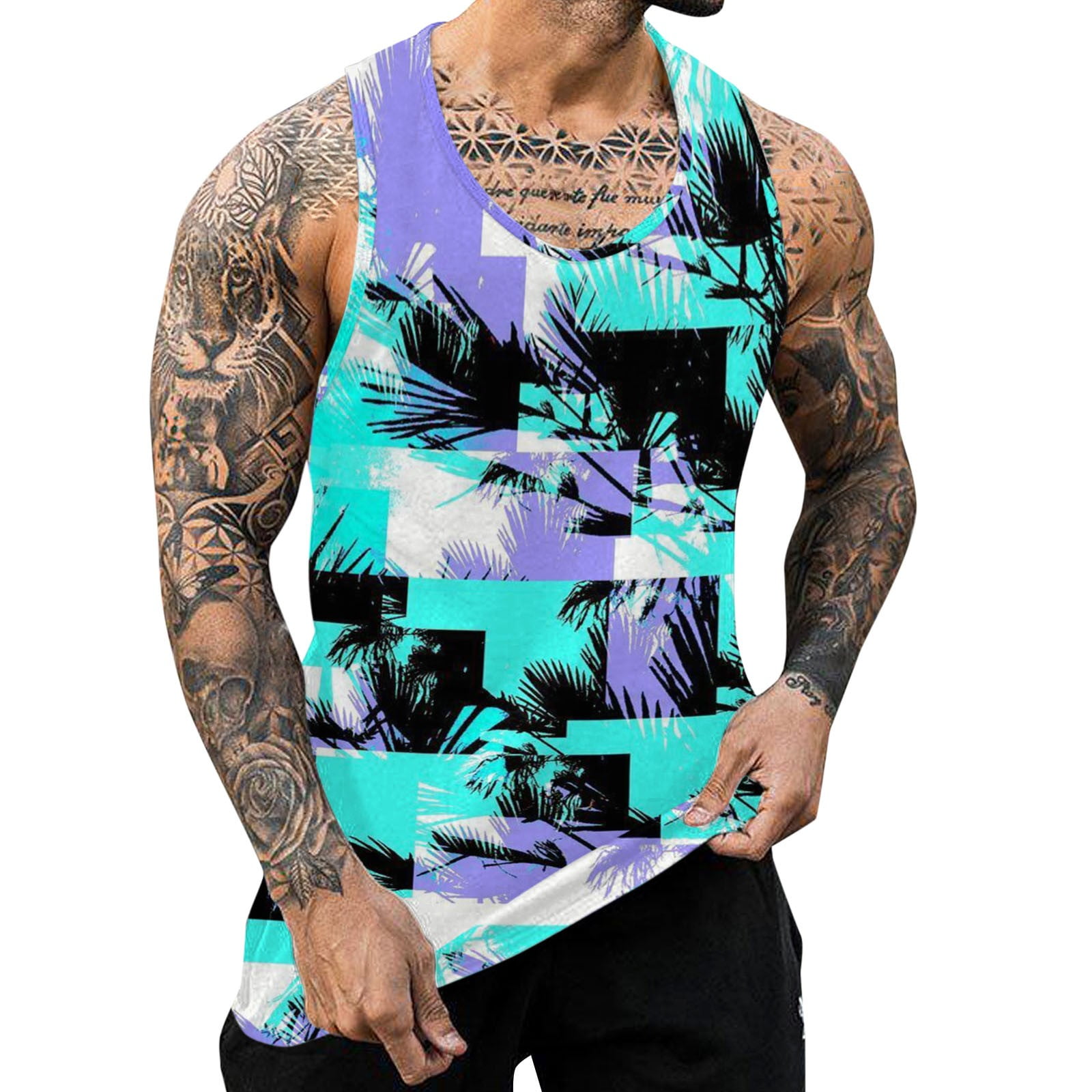 Vedolay Mens Sleeveless Muscle Shirts Workout Gym Running Beach Tank