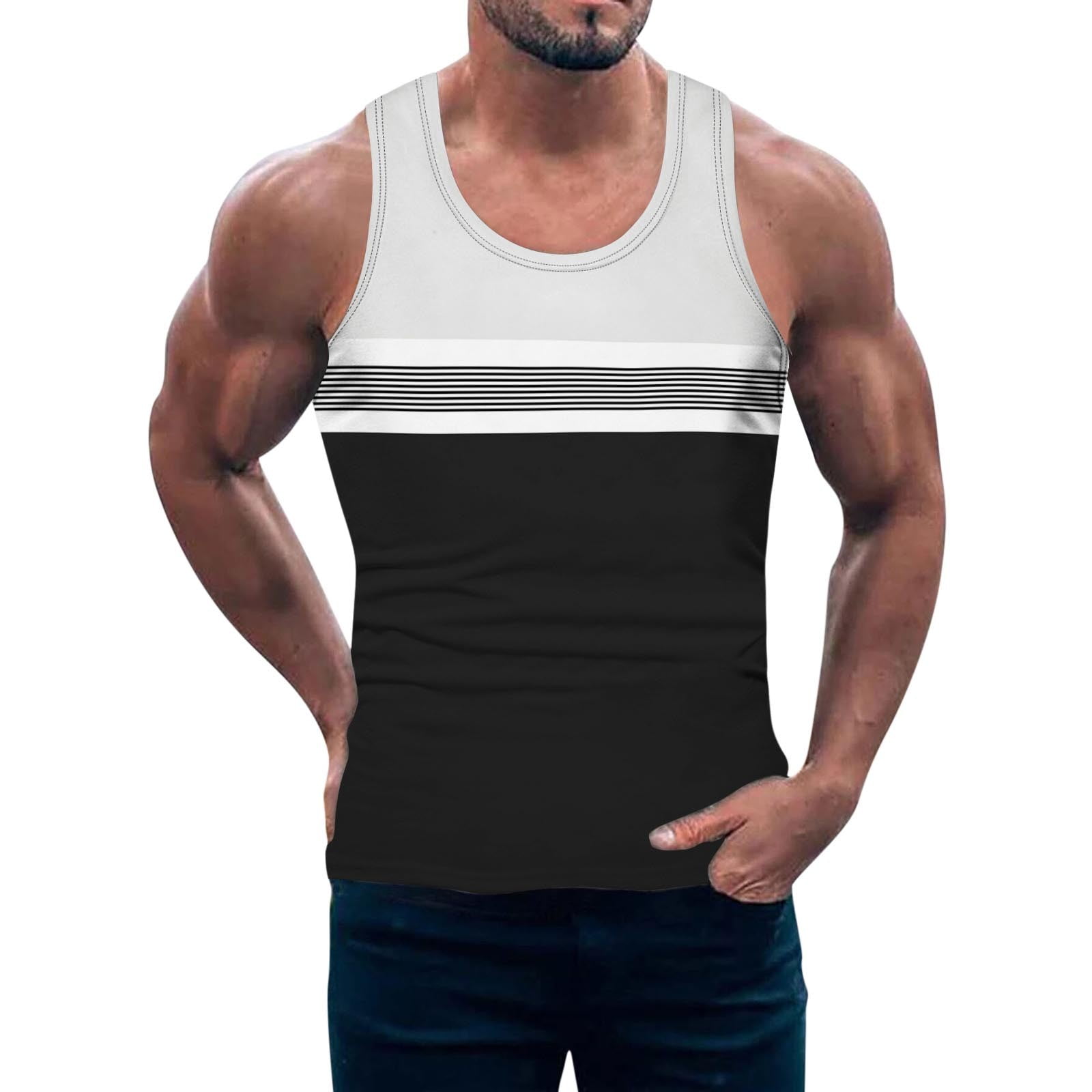 Vedolay Men's Workout Tank Tops Casual Summer Sleeveless Printed ...