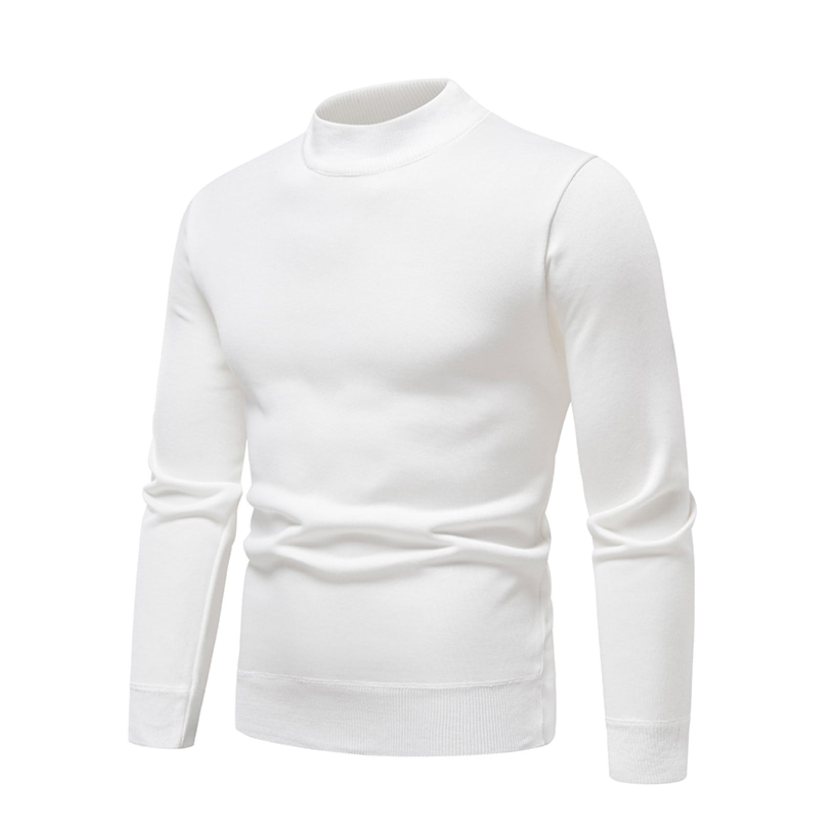 Vedolay Turtleneck Sweater for Men Round Neck Long-Sleeved Leopard ...