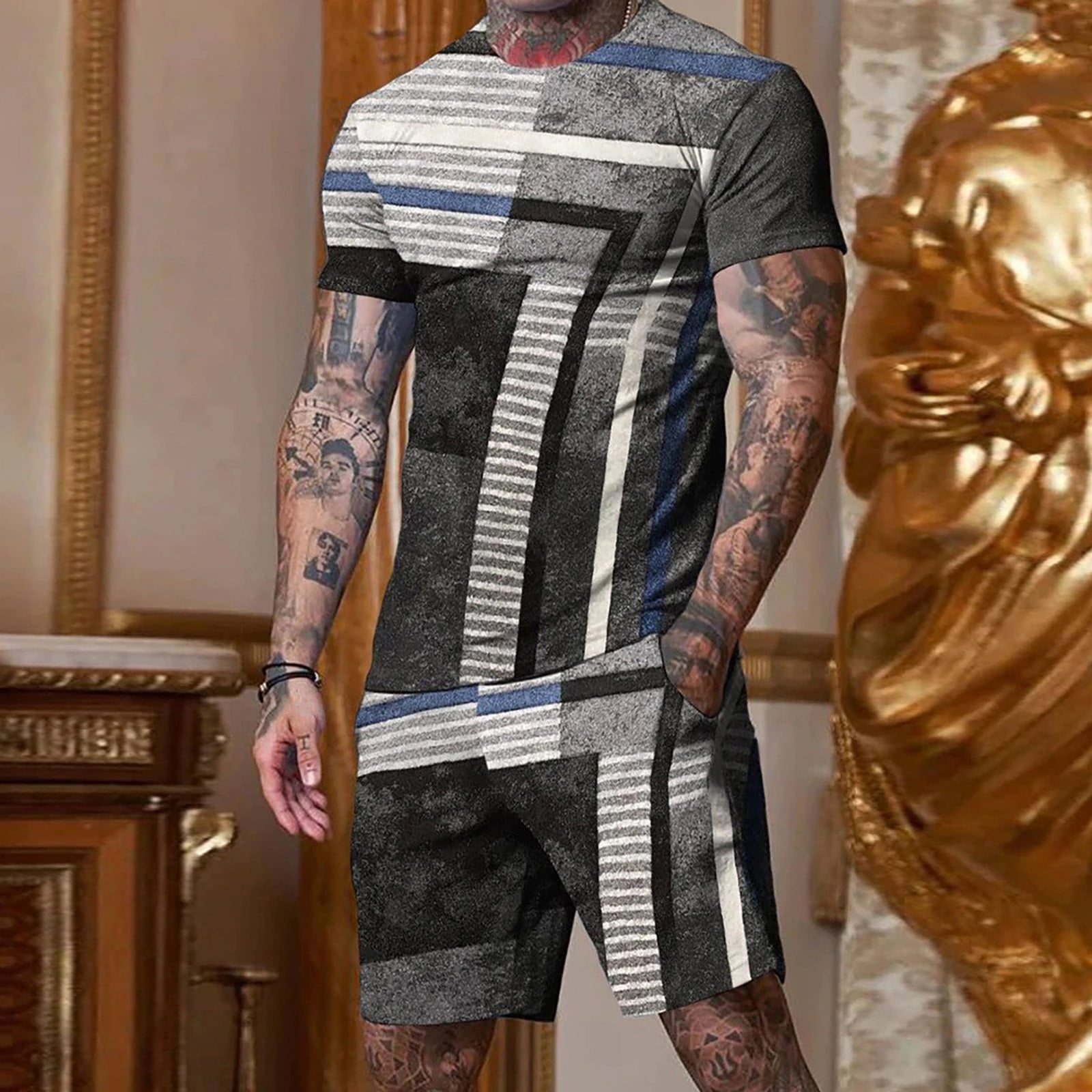 Vedolay Workout Short Sets For Men Men Spring Summer Suit Beach Short ...