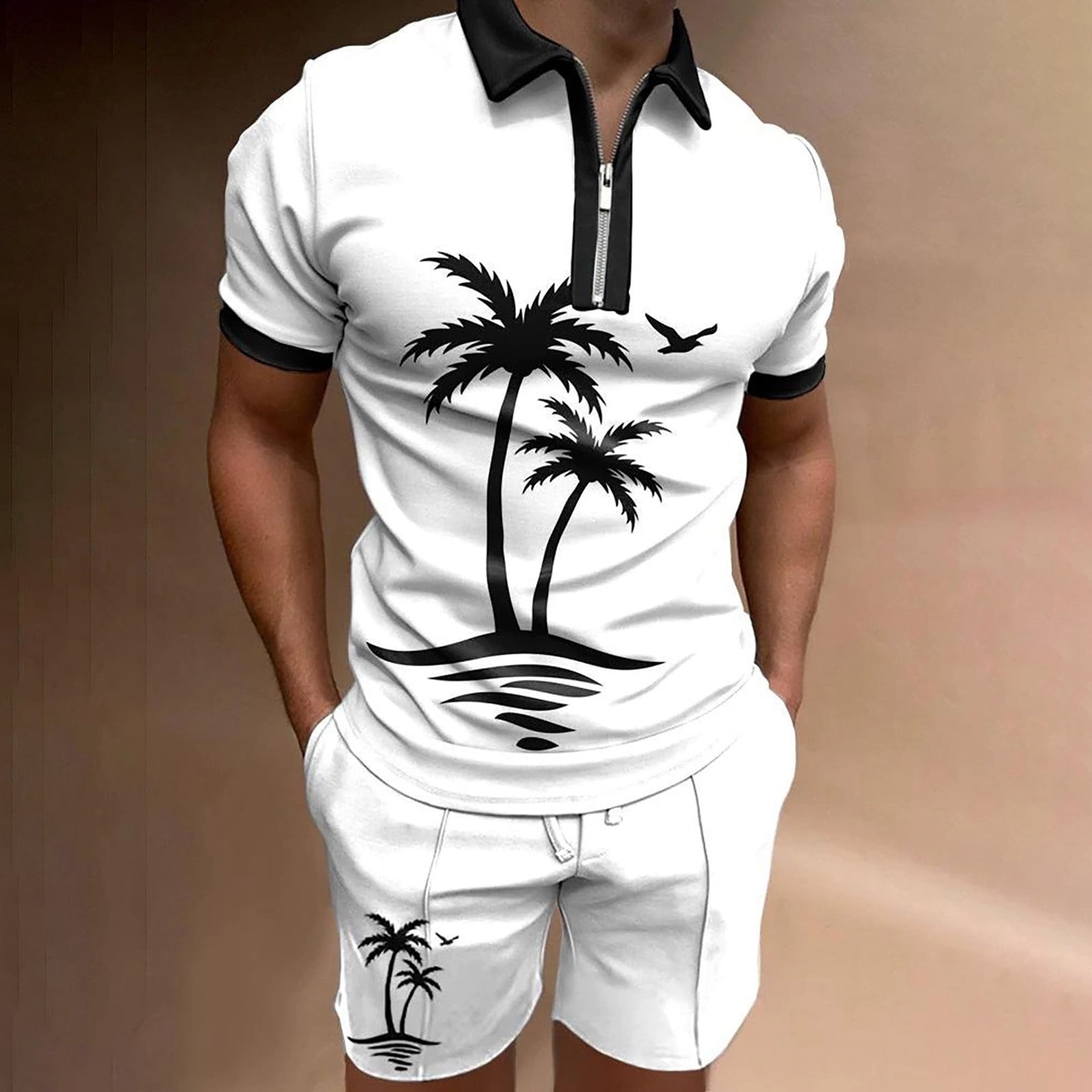 Vedolay Workout Short Sets Men's 2 Pieces Shirt and Short Sets Casual ...