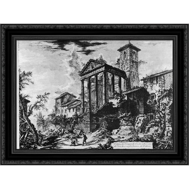 Vedute di Roma 24x20 Black Ornate Wood Framed Canvas Art by Piranesi ...