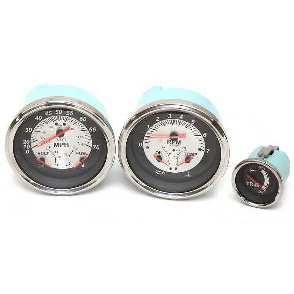 VeeThree Boat Gauge Set | Speedometer Tachometer Trim Mercury (3PC ...