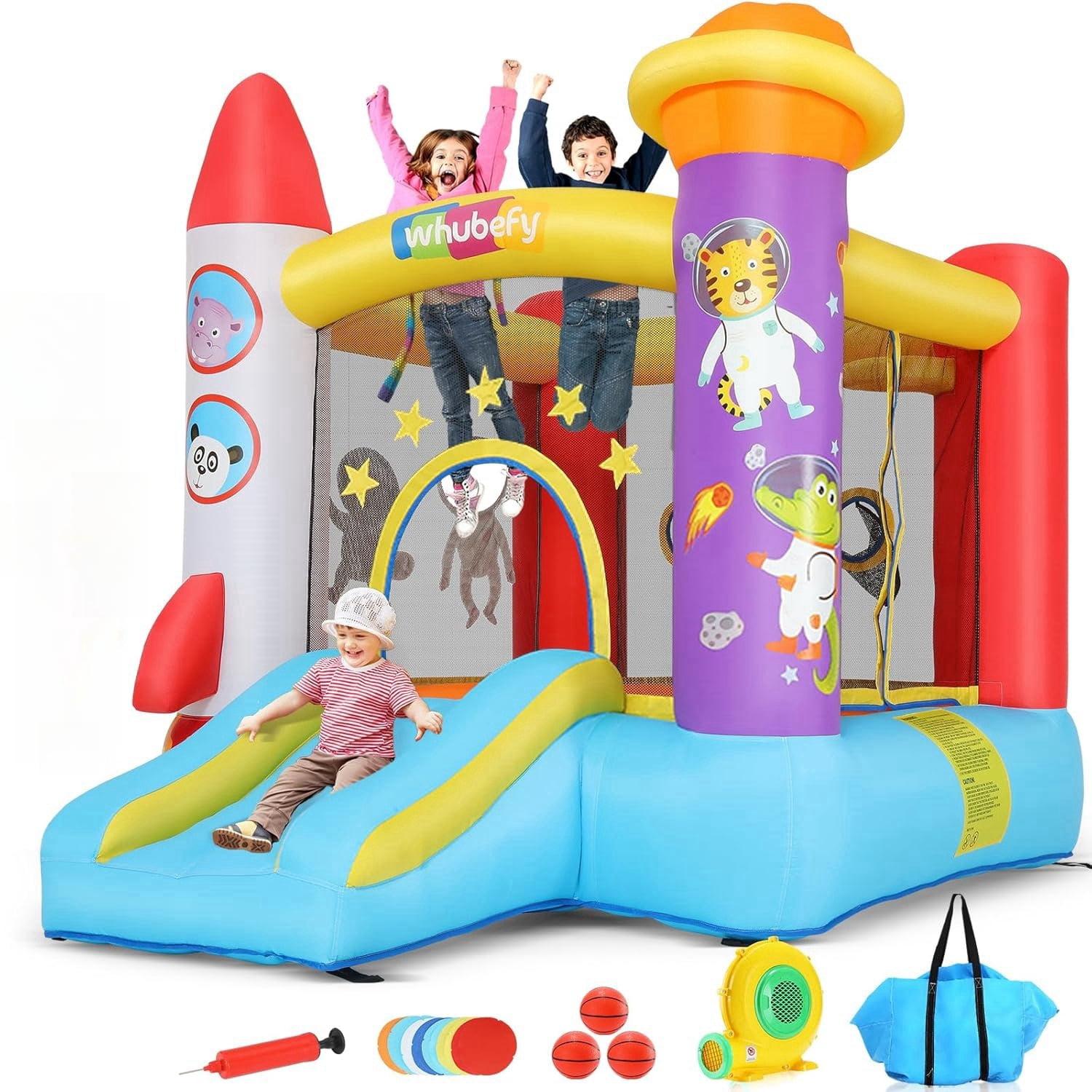 Veeboto Bounce House with Blower, 5 in 1 Astronaut Theme Jumping House ...