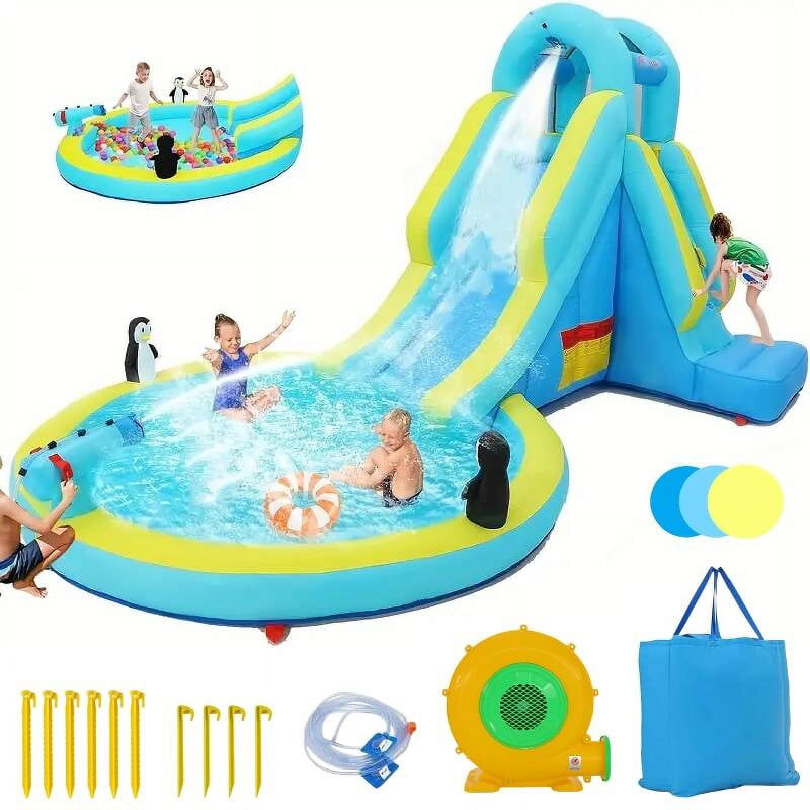 Veeboto Bounce House with Large Pool/Ball Pit, Water Slide with Nozzle ...