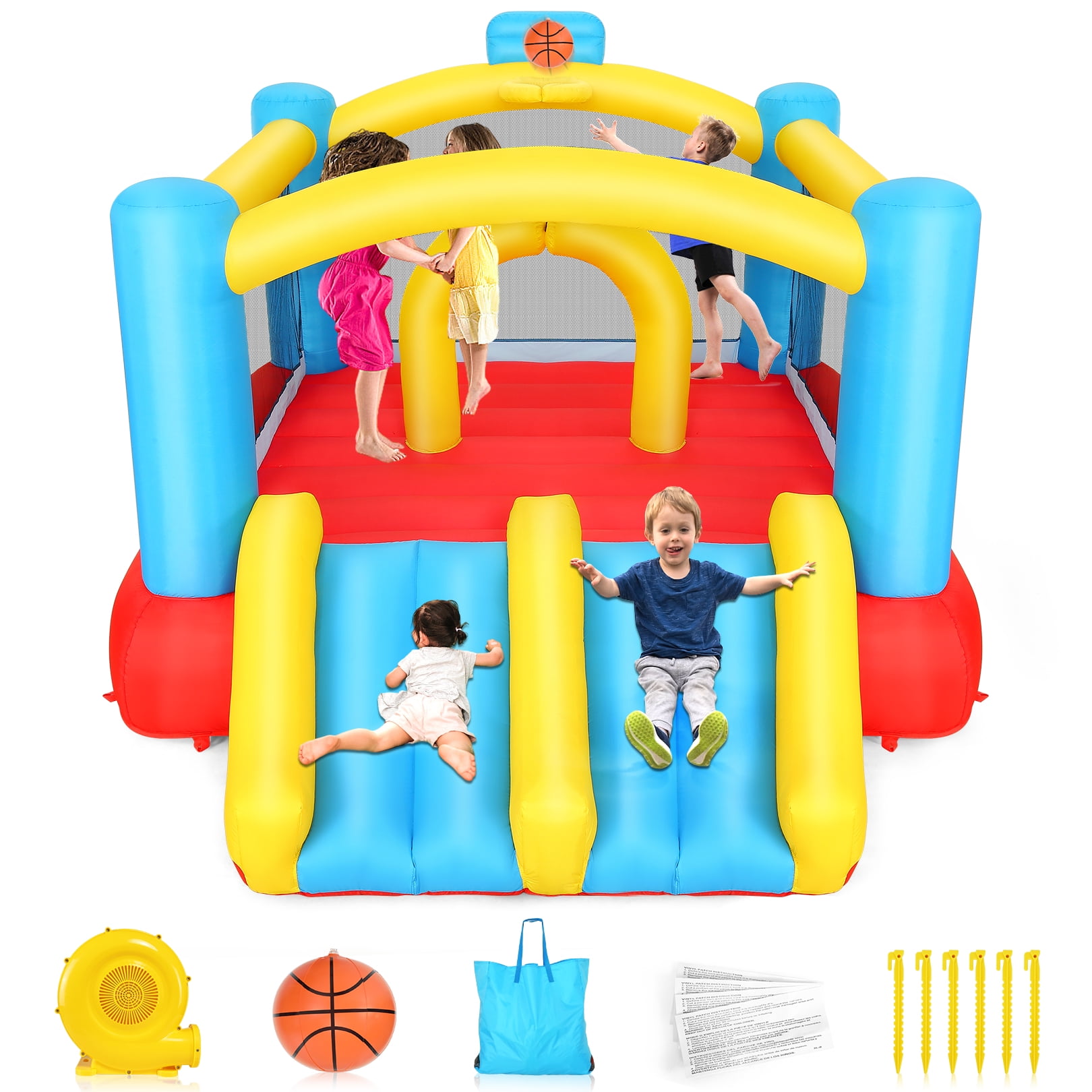 Veeboto Outdoor Jumper: Inflatable Bounce House with 470W Blower, Dual ...