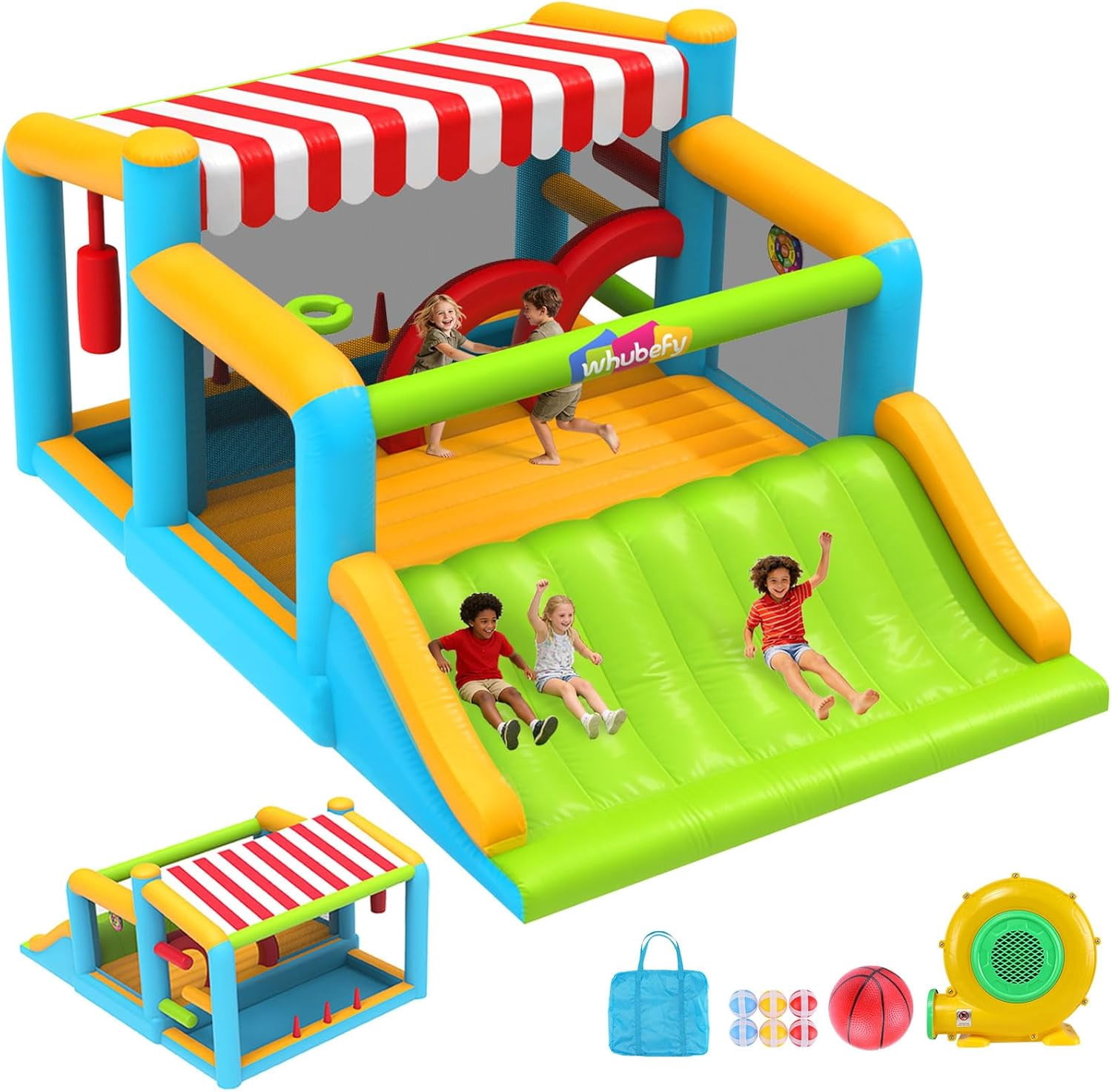 Veeboto Inflatable Bounce House 9-in-1 Multi-Functional, Water Slide ...